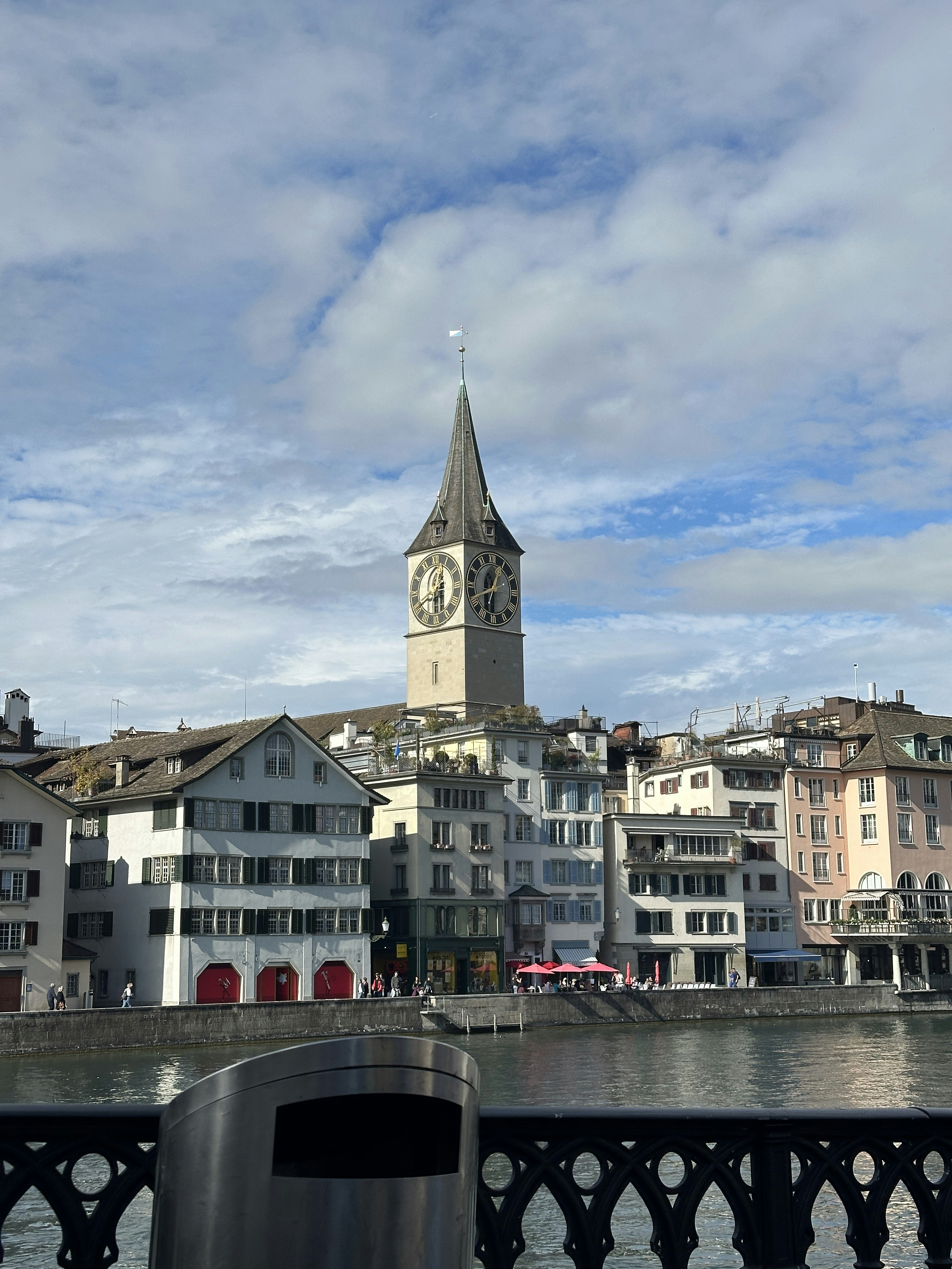 Clock Tower on the Waterfront: Pastel Facades and the Riverfront