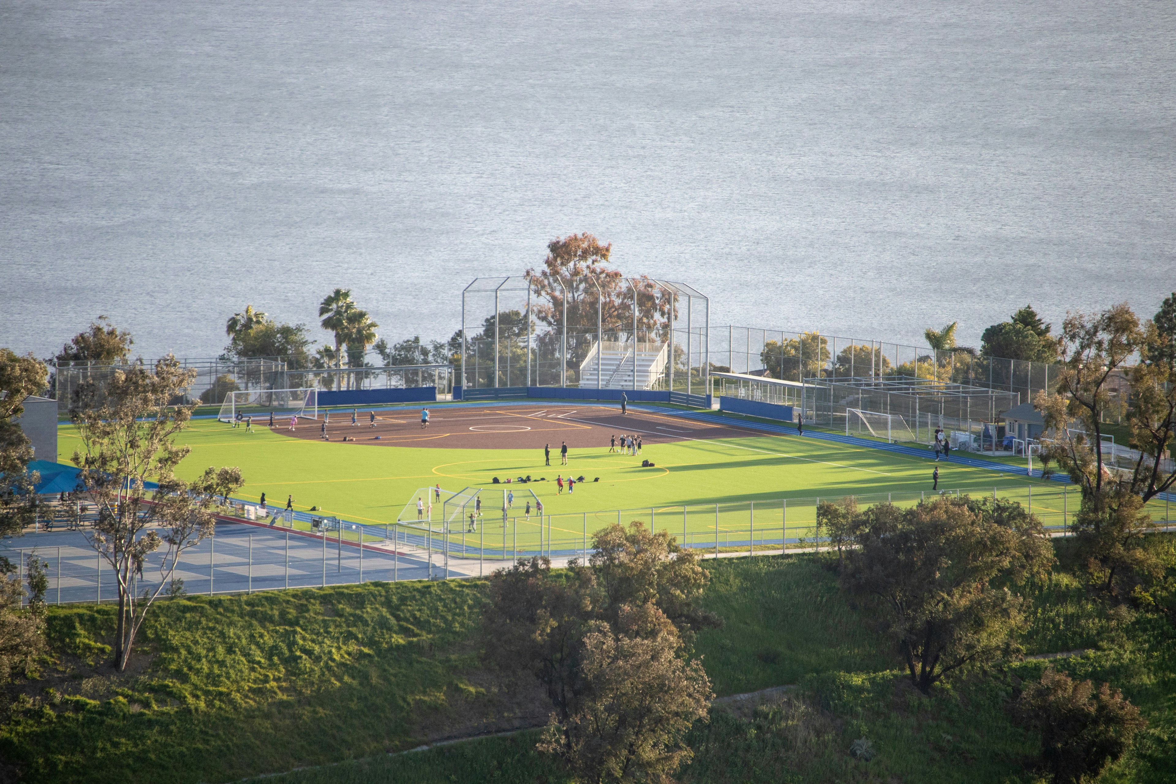 A view of a baseball field from a hill photo – Free Laguna beach Image ...