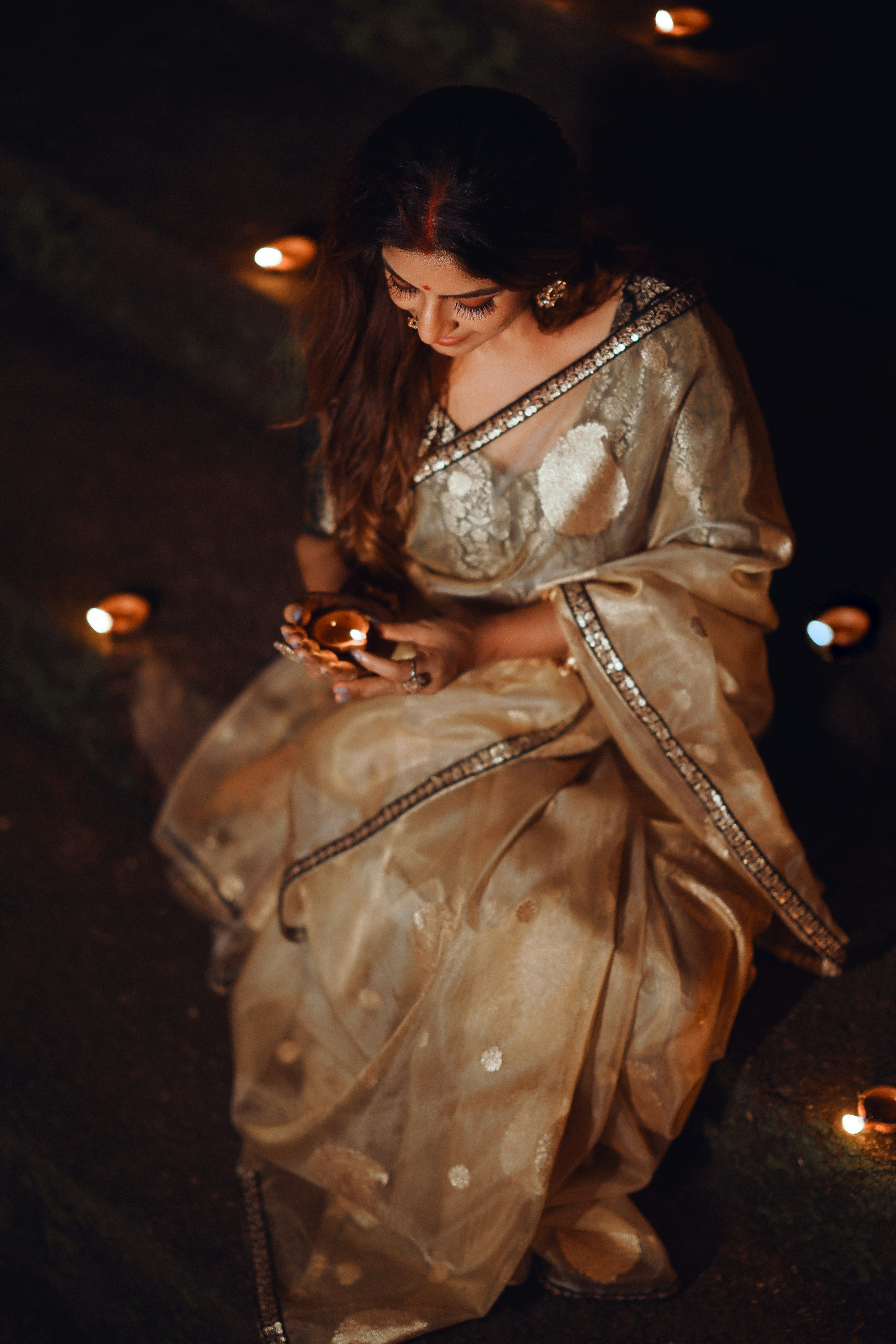 Amber Silk Beneath Candlelight