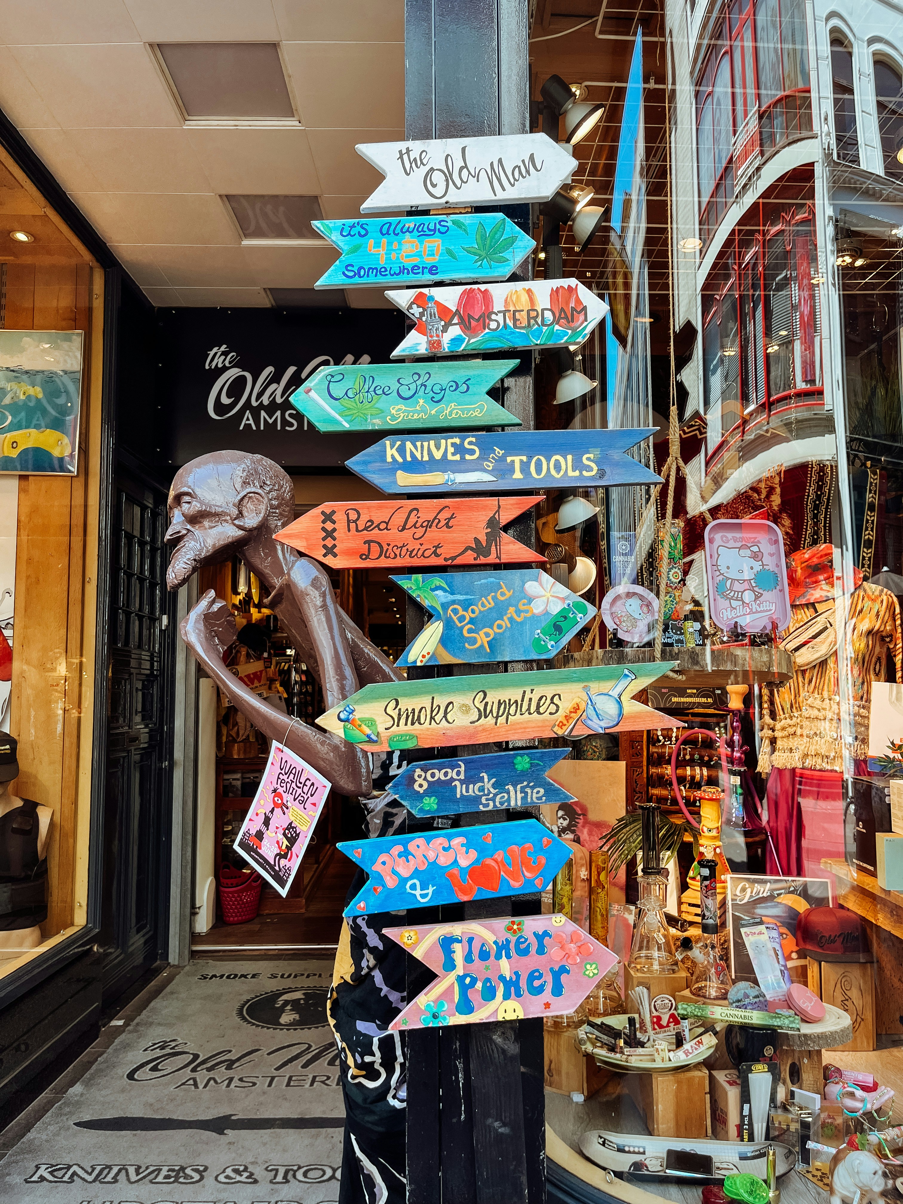 Signpost Mosaic at an Amsterdam Curio Shop
