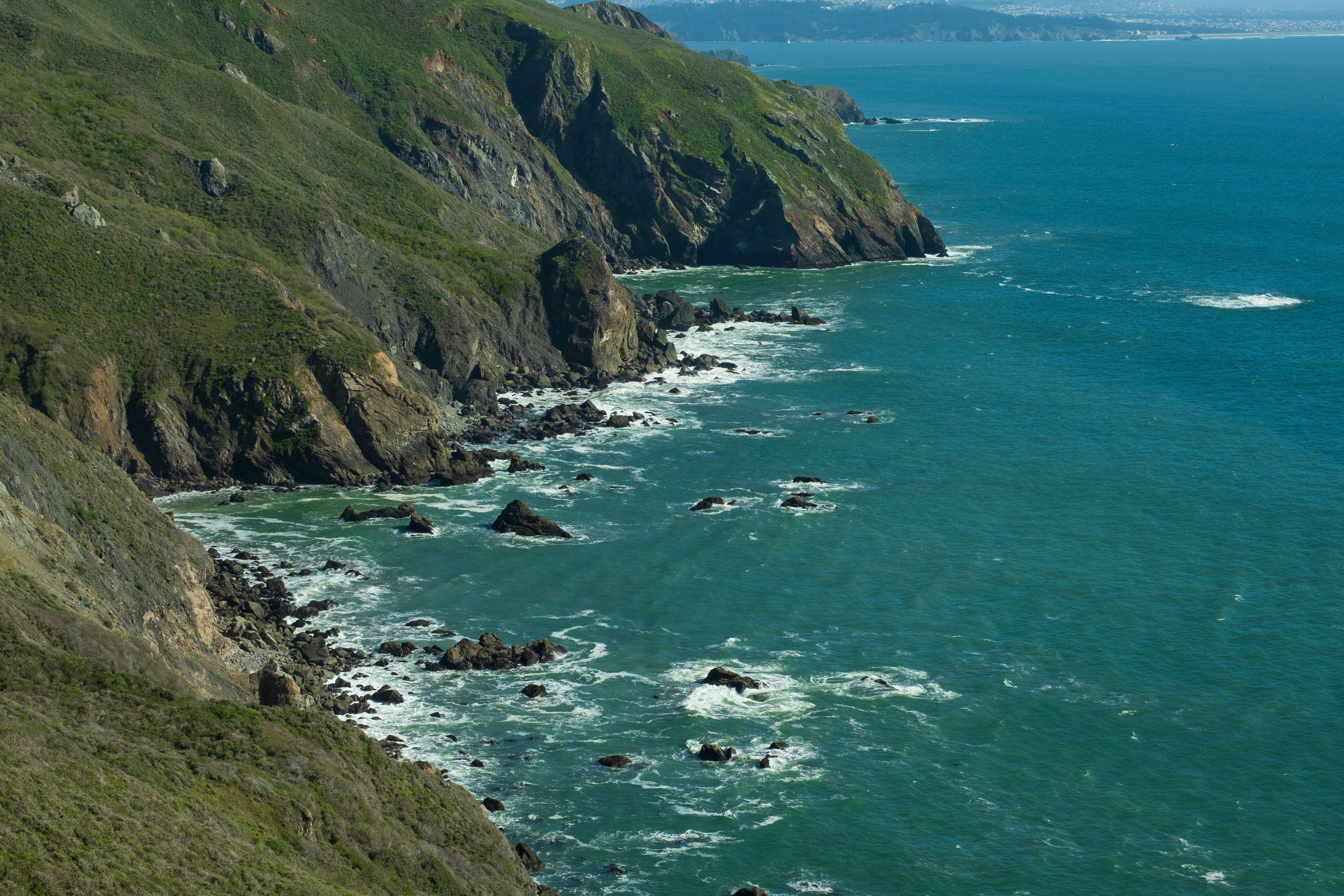 A view of the ocean from a high point of view photo – Free Muir beach ...