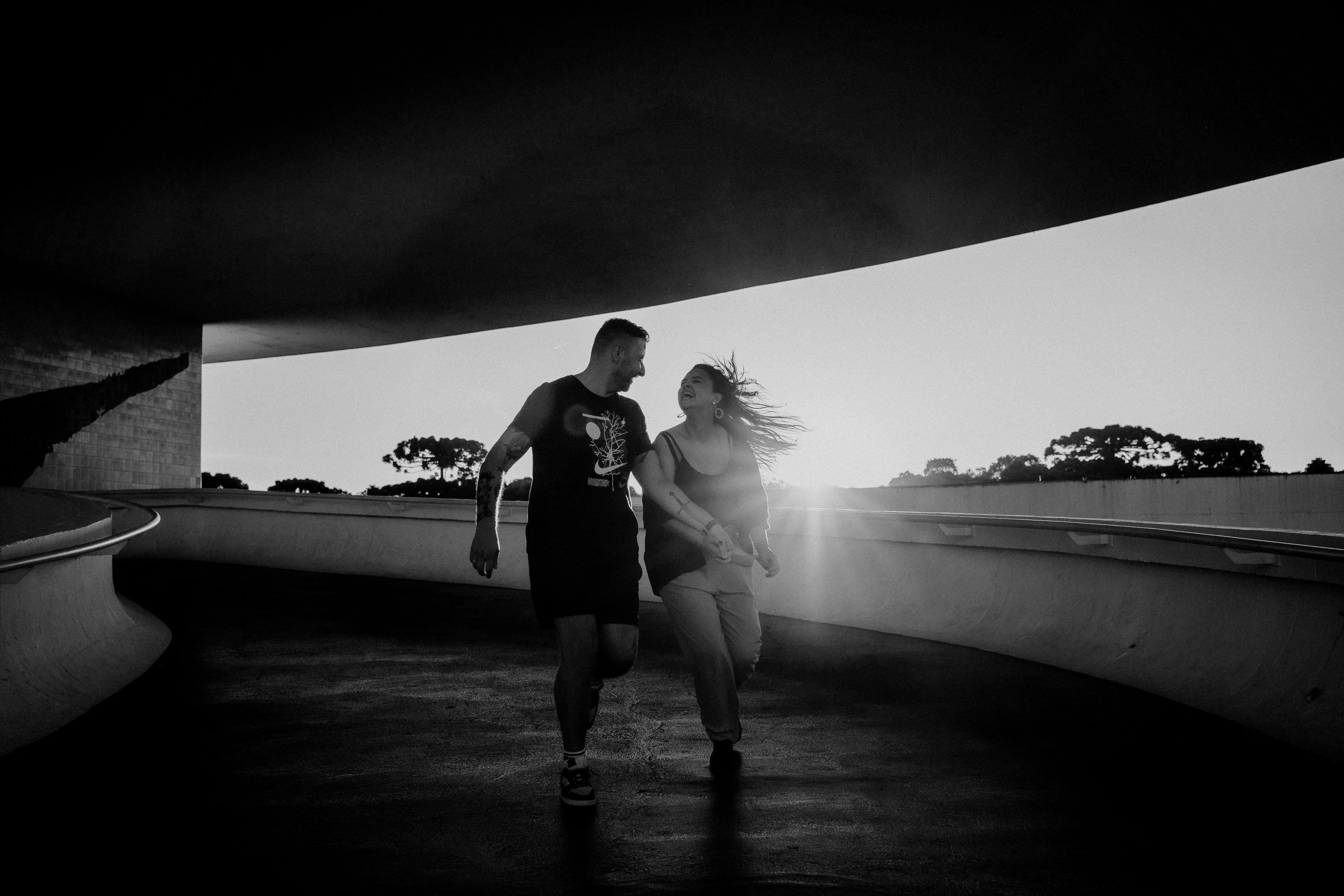 Silhouettes in Motion: A Sunset Stroll
