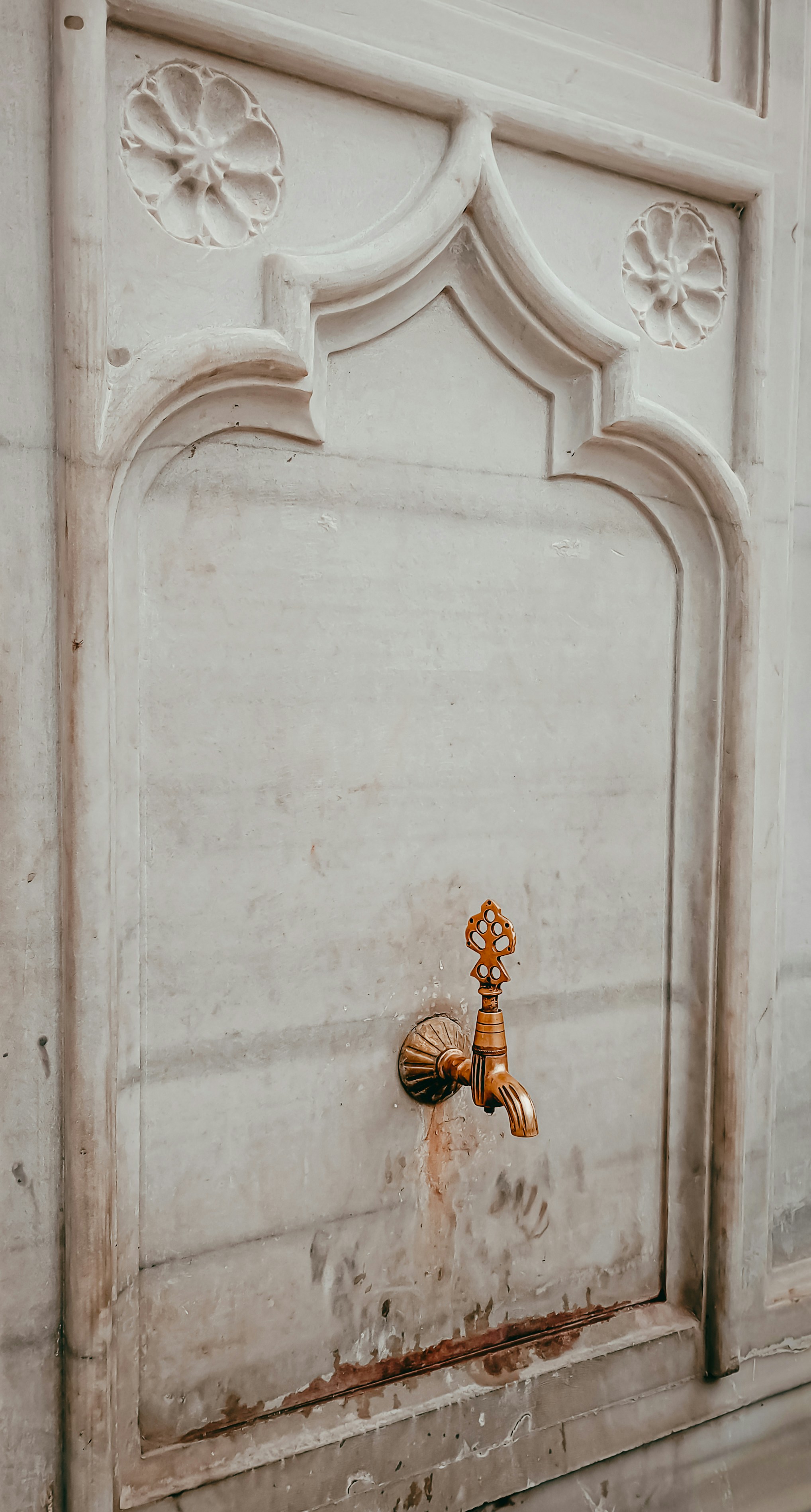 Ornate Door Panel with Vintage Tap