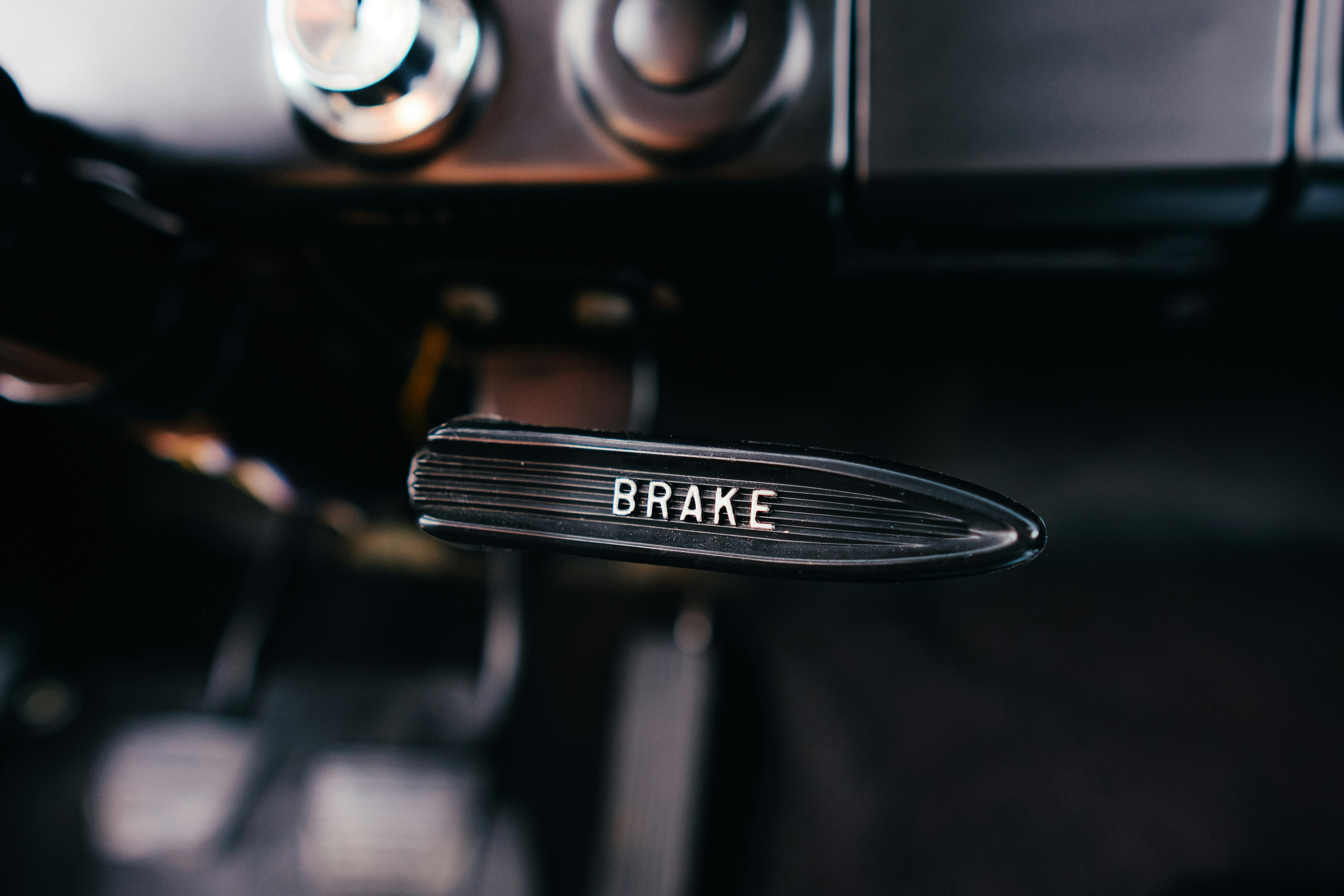 A car door handle with the word brake on it photo – Free Vehicle Image ...