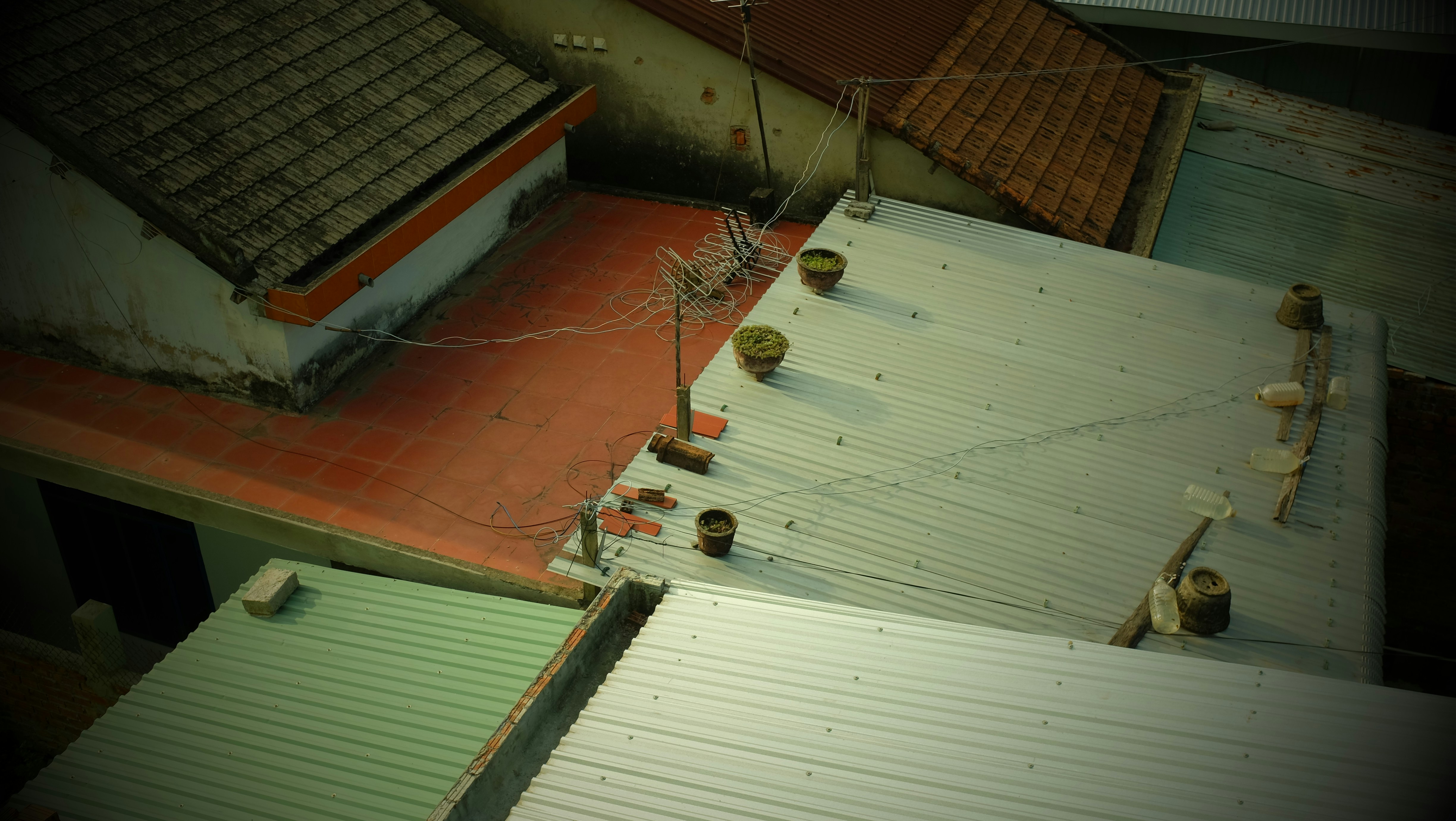 Rooftop Grid: Quiet Geometry of Corrugated Metal