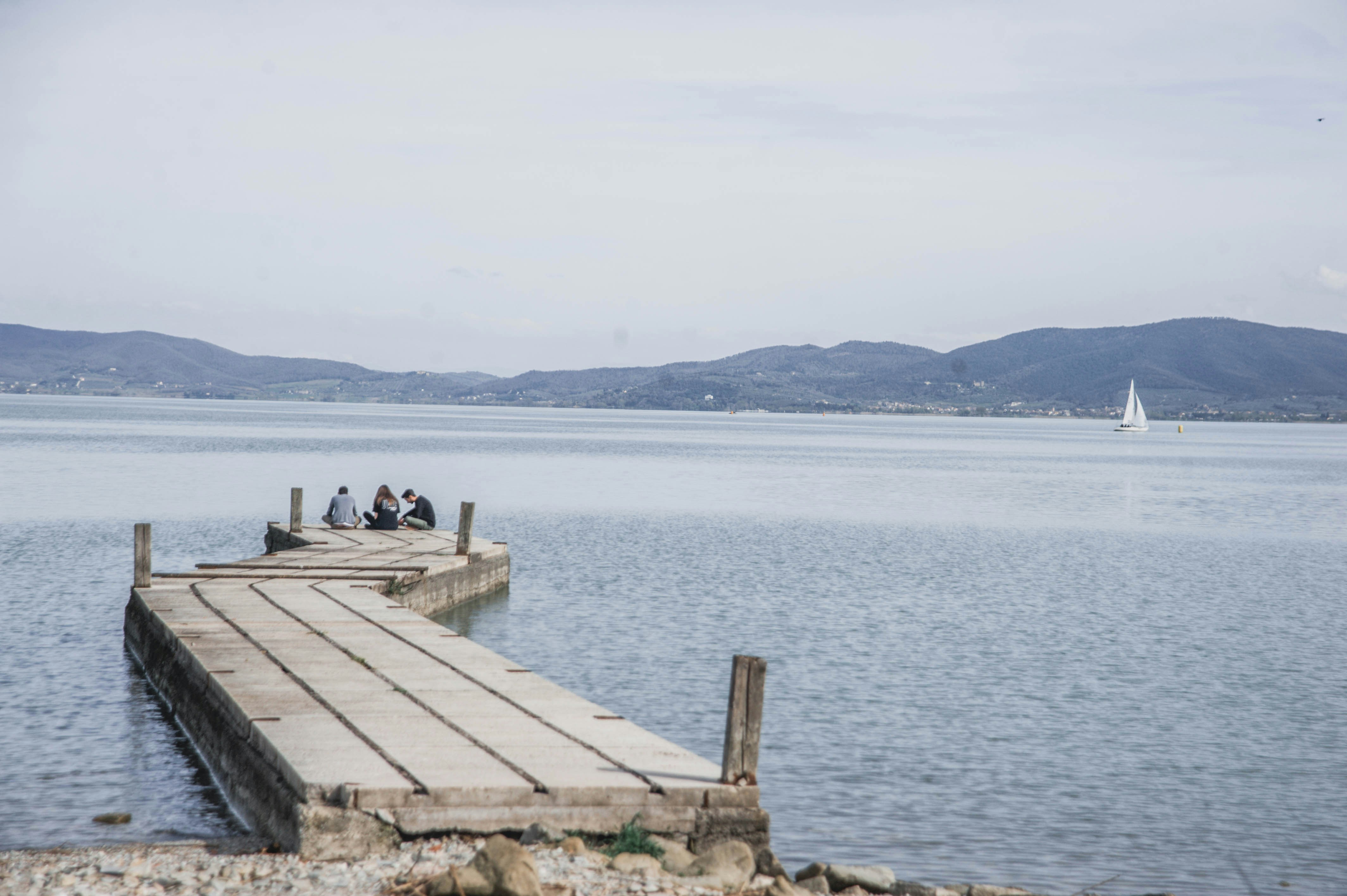 Tranquil Moments by the Lakeside Pier