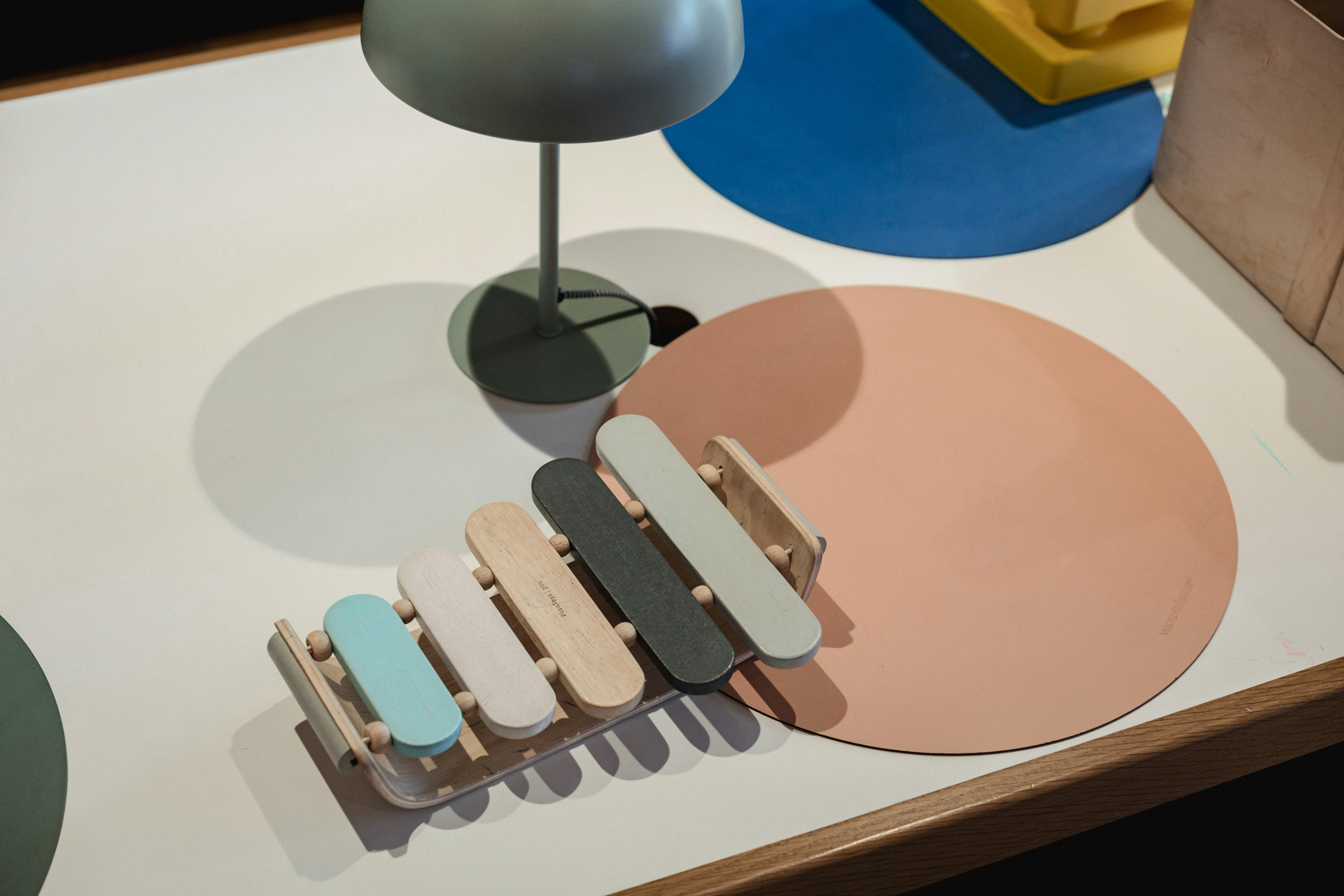 Pastel Color Ladder on a Minimal Desk