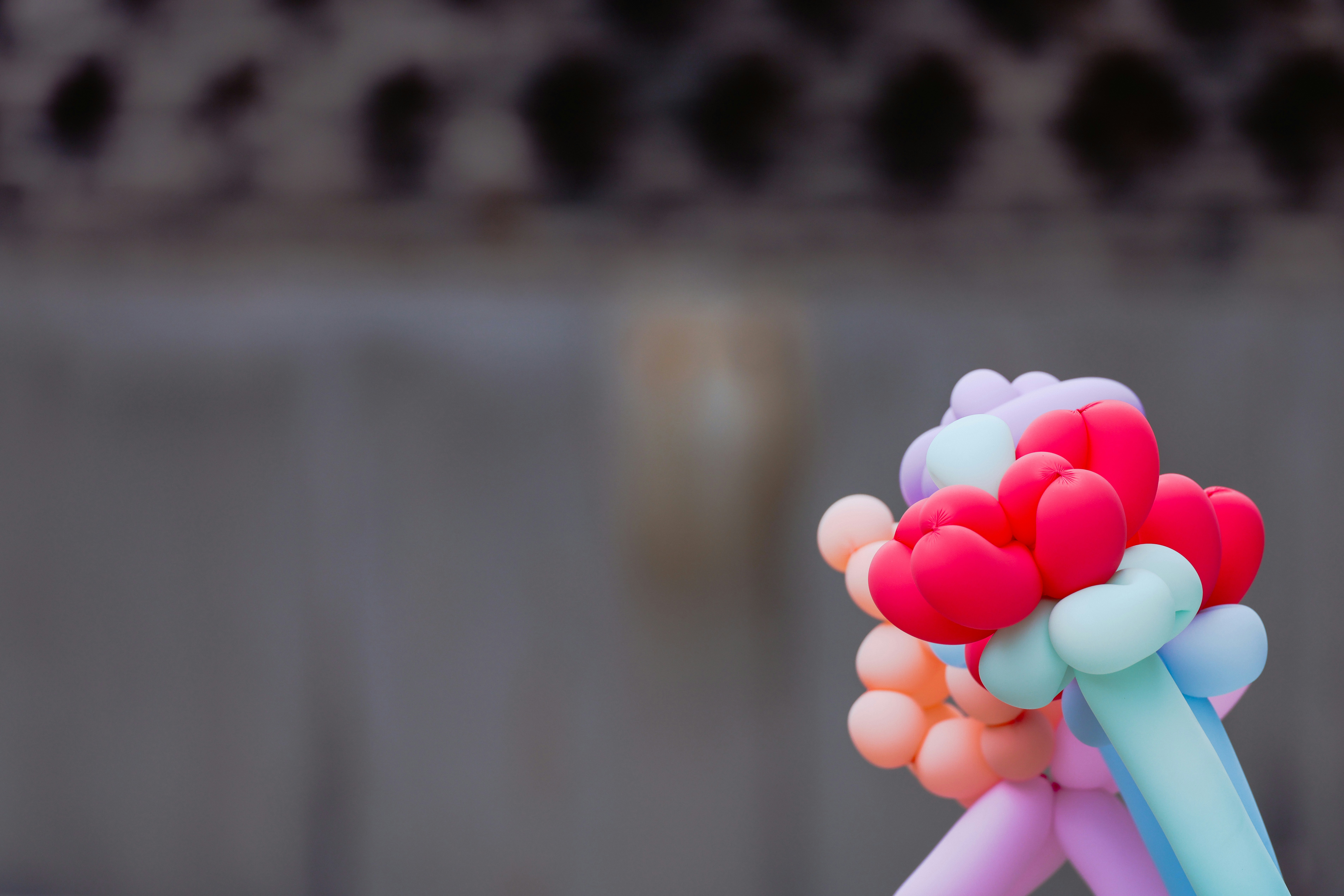Pastel Balloon Bouquet on the Edge of Focus