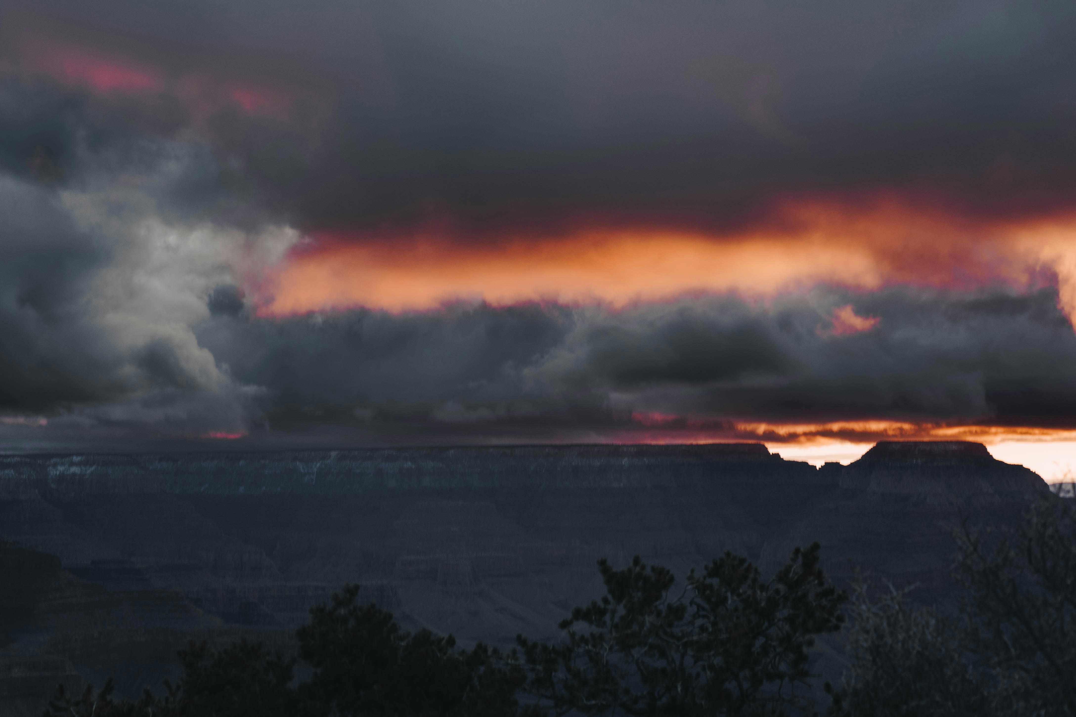 Dusk's Ember Along the Canyon Rim