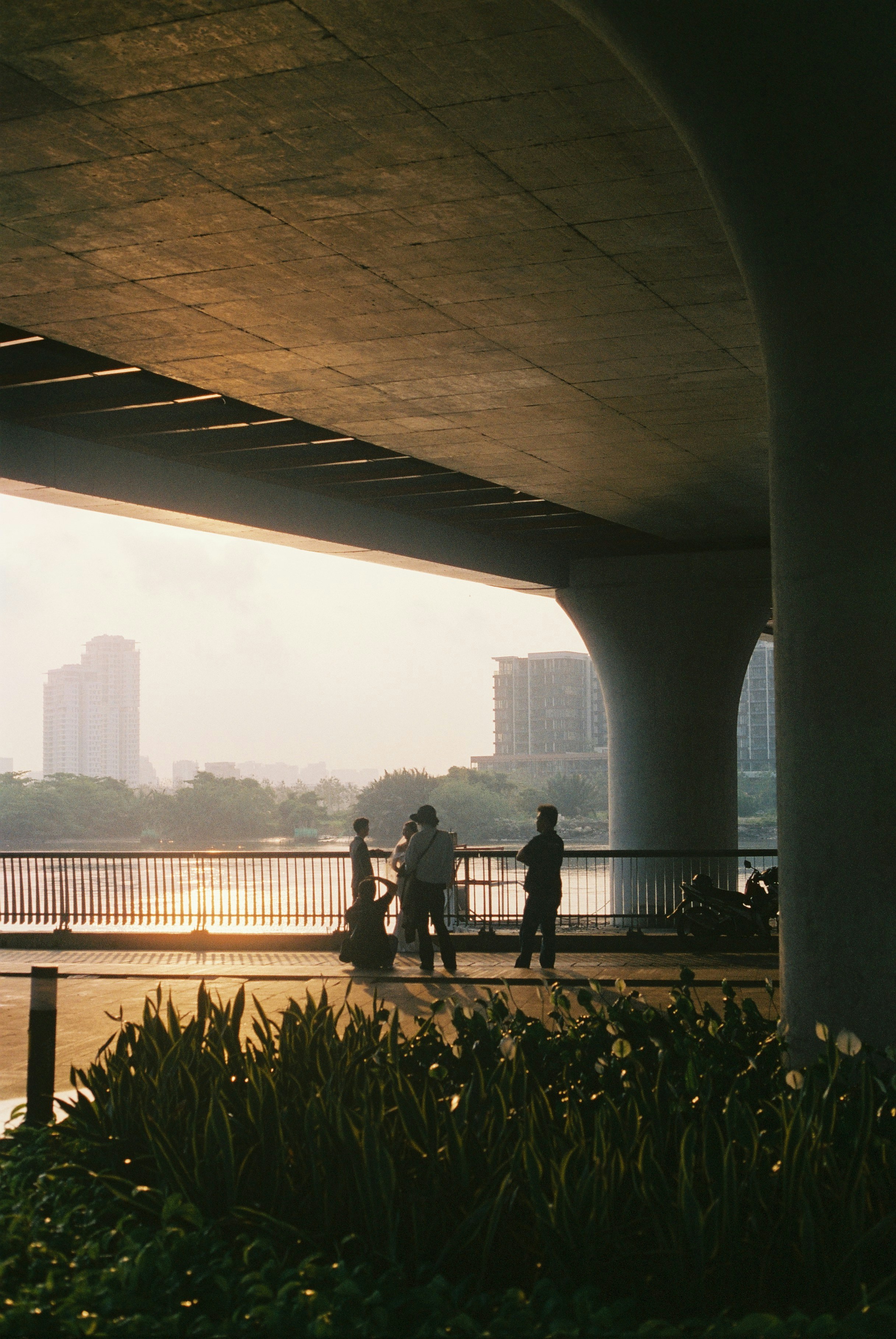 Sunset by the Riverside Underpass