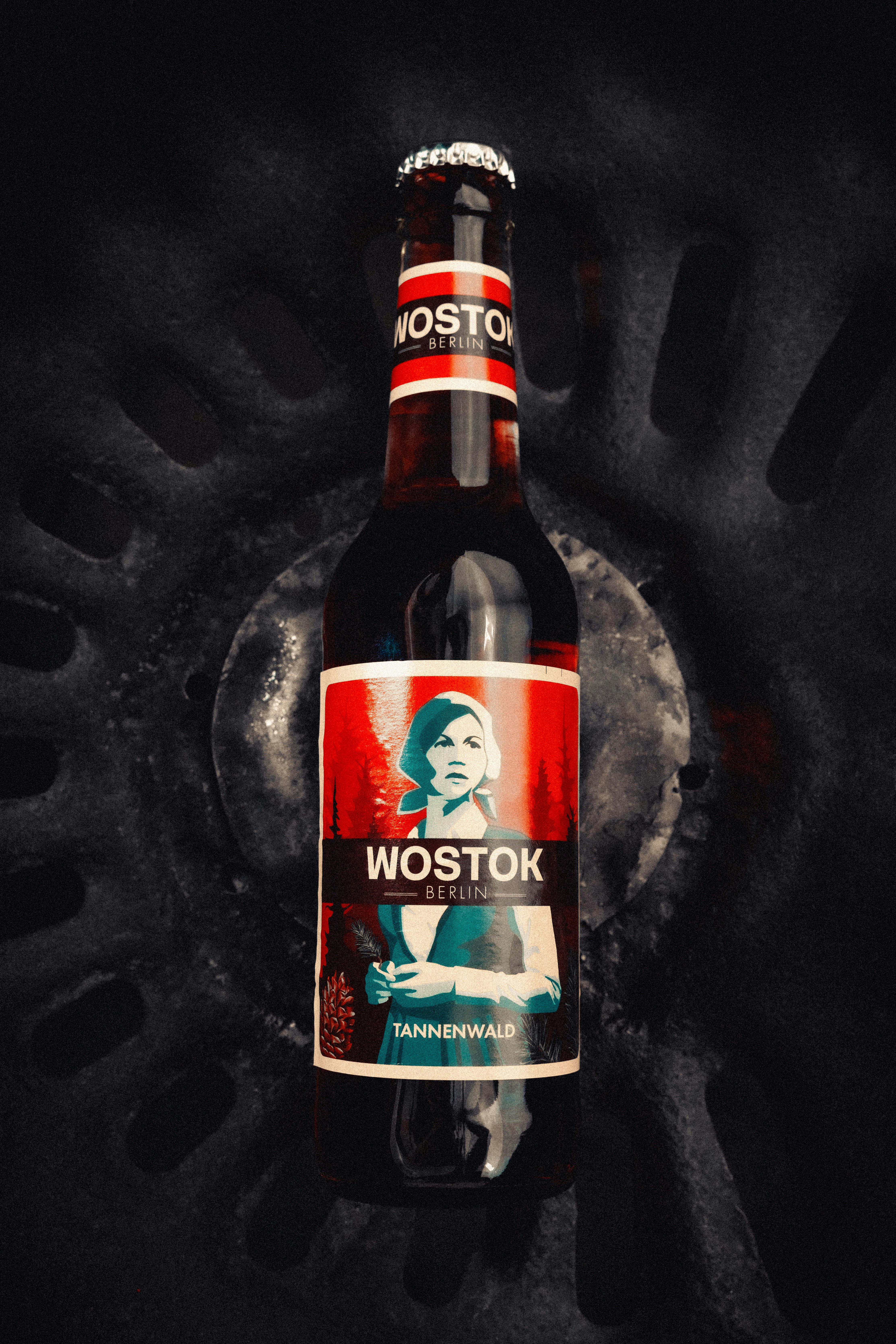 Bottle of Wostok: Berlin in a Dark Circular Frame