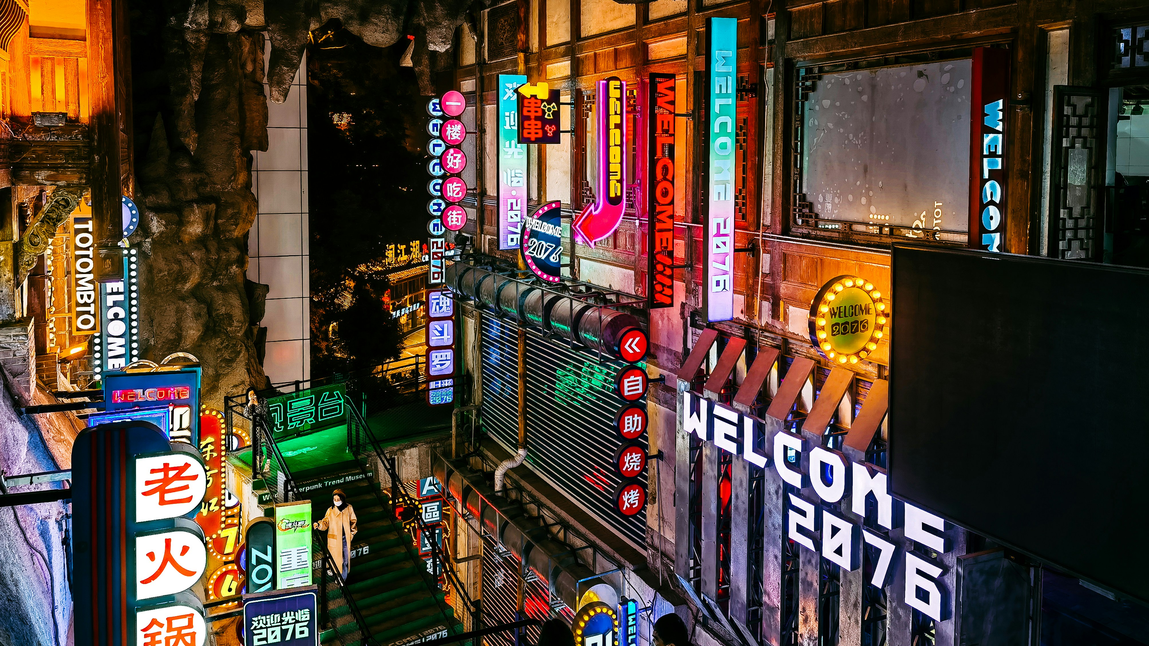 A city street filled with lots of neon signs photo – Free Street Image ...