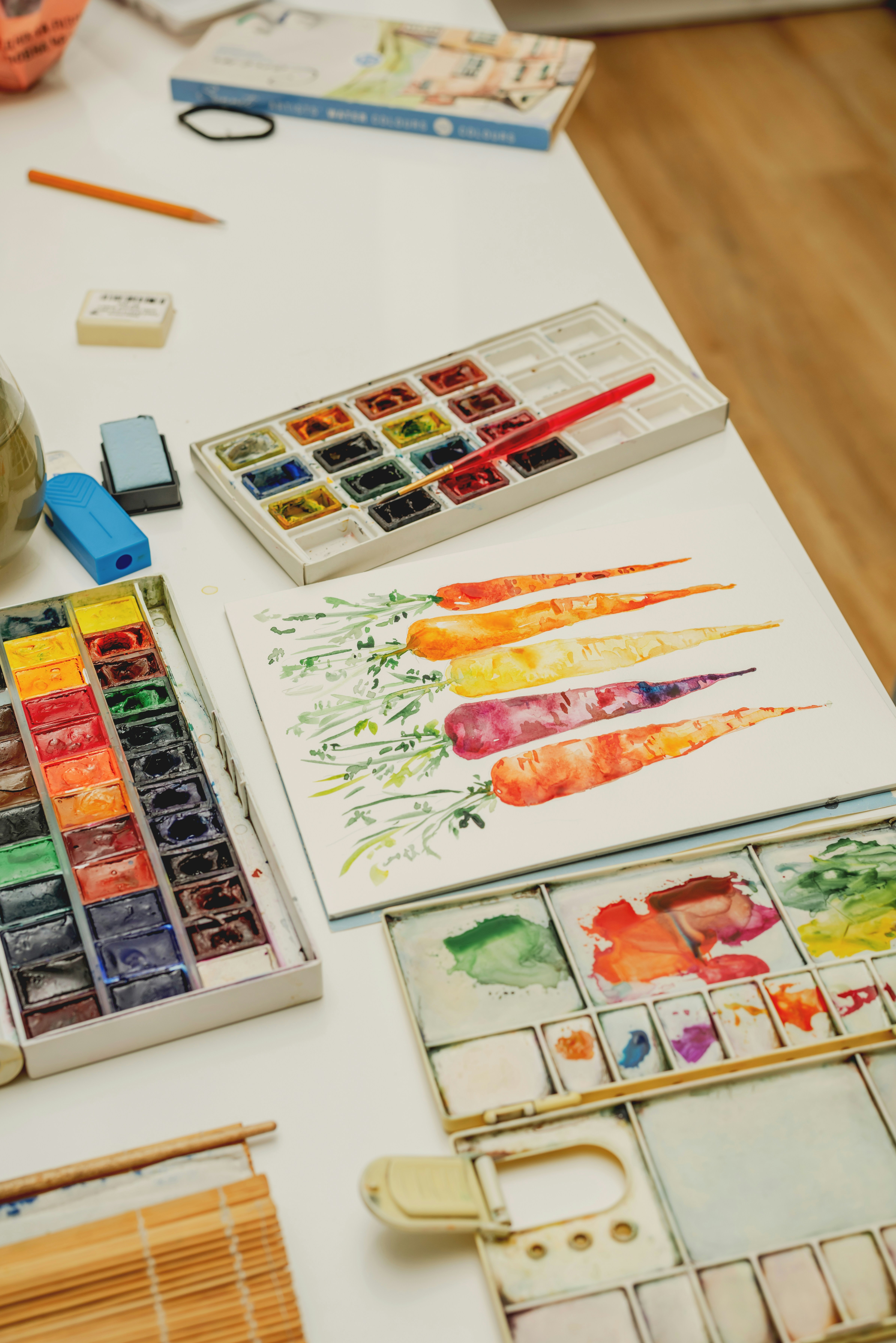 A table topped with lots of art supplies photo – Free Київ Image on ...