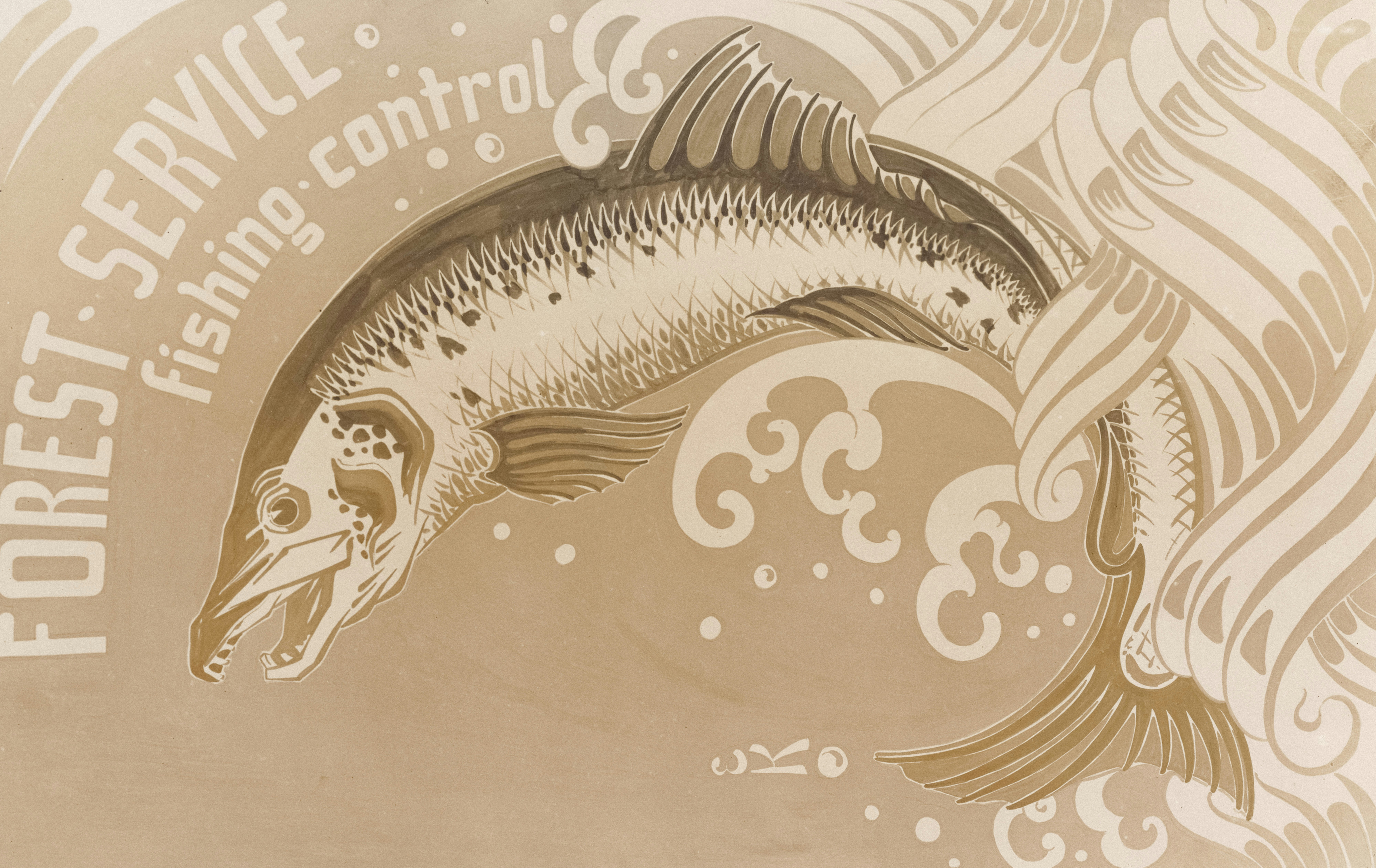 Title: Forest Service, fishing control Artist: Karawina, Erica, 1904-2003 Contributor: Federal Art Project Sponsor: United States. Works Progress Administration Sponsor: United States. Work Projects Administration Name on Item: Erica Karawina Date: [1935–1943] https://www.digitalcommonwealth.org/search/commonwealth:8623mj92f