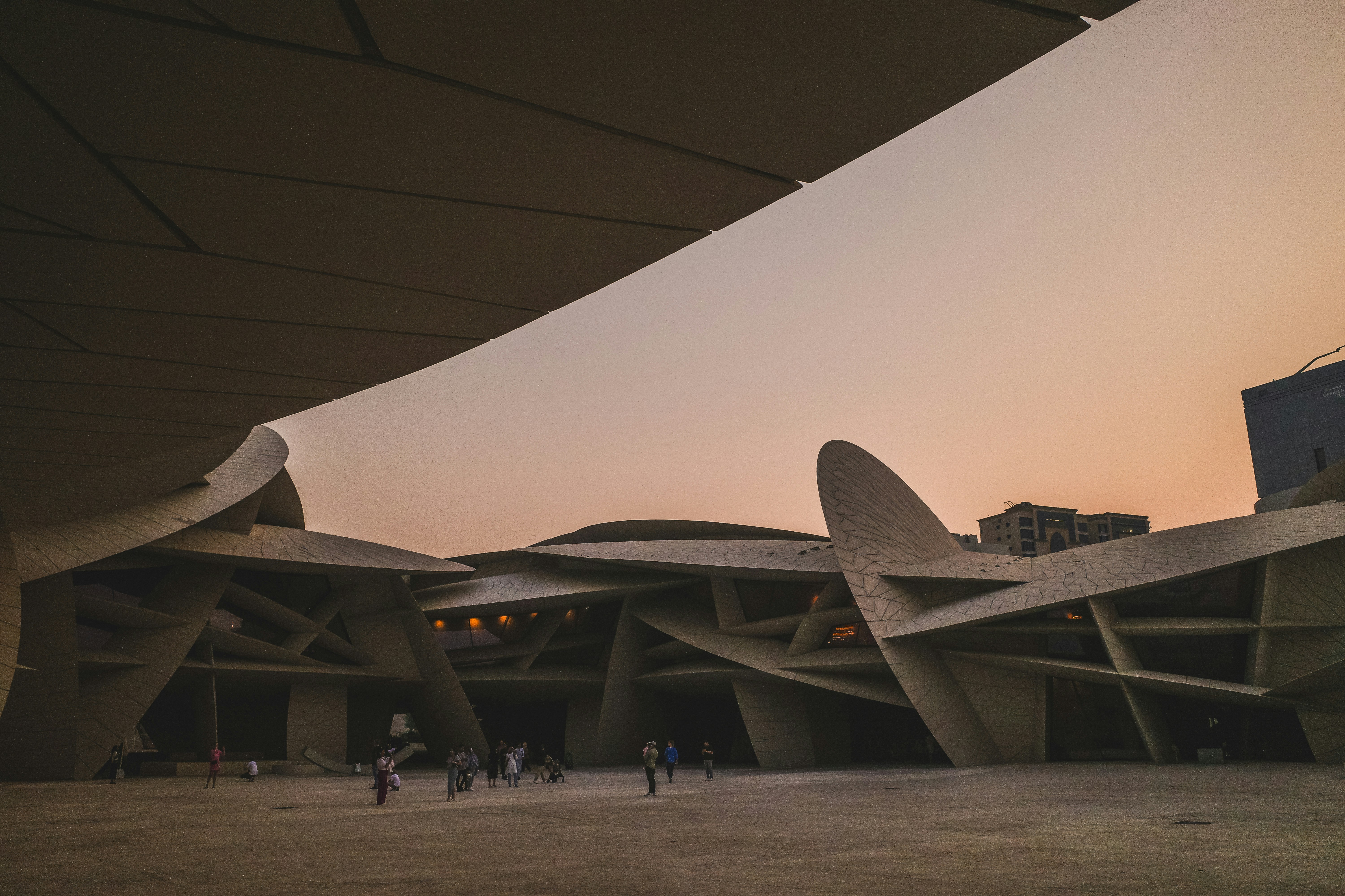 Dusk Over a Sea of Arches: Concrete Canopy at Rest