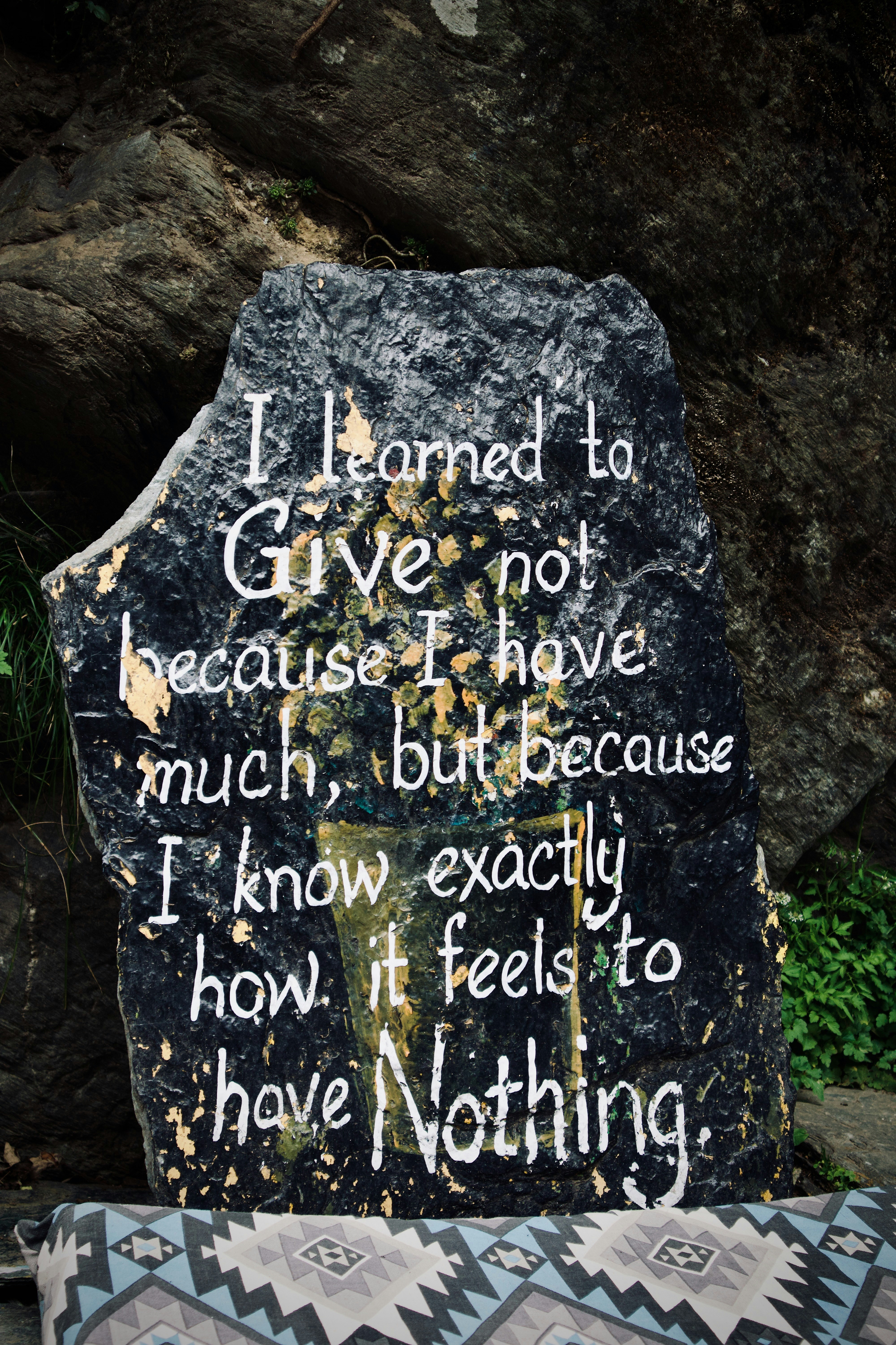 A rock with a poem written on it photo – Free Hill Image on Unsplash
