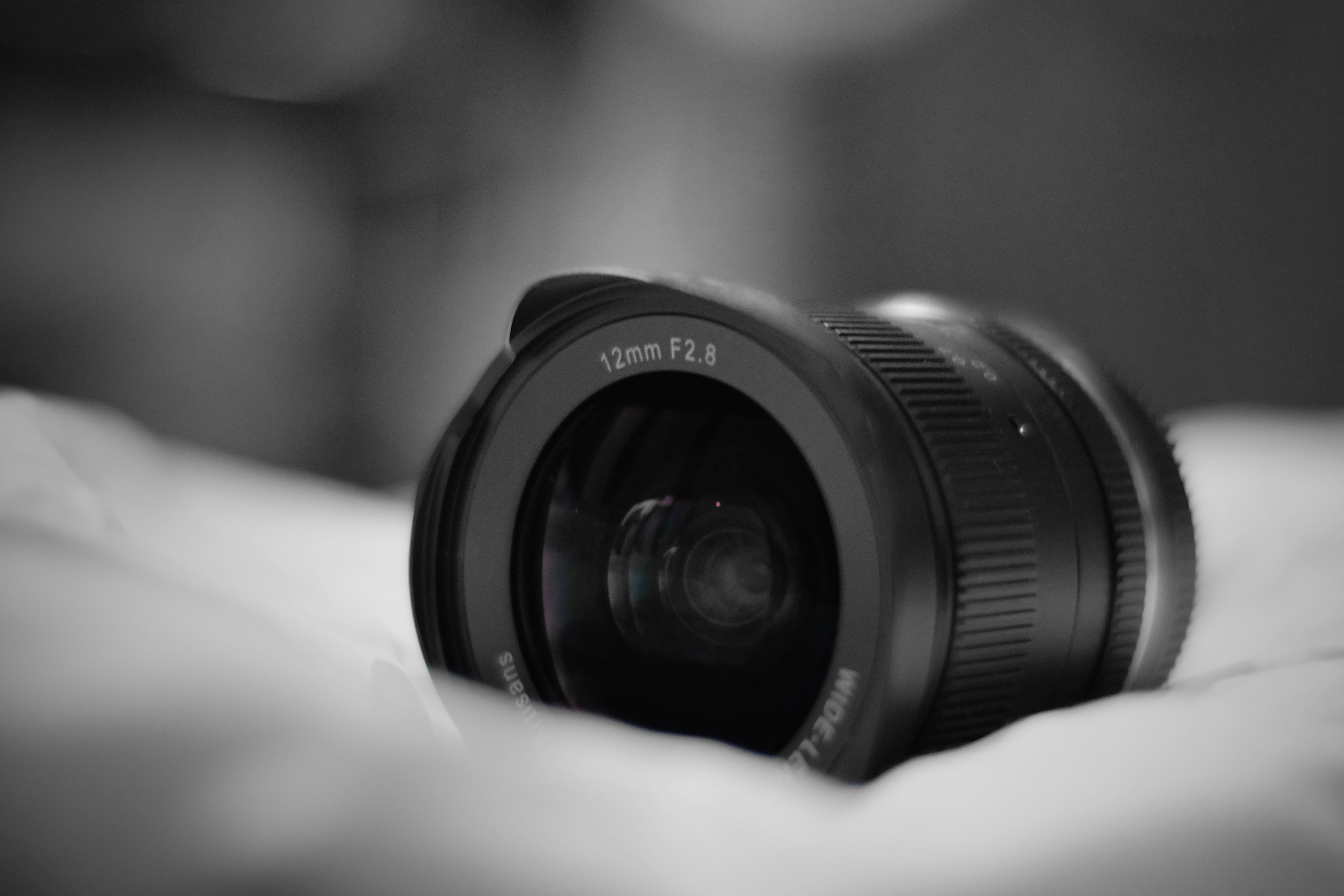 A black and white photo of a camera lens photo – Free Camera Image on ...