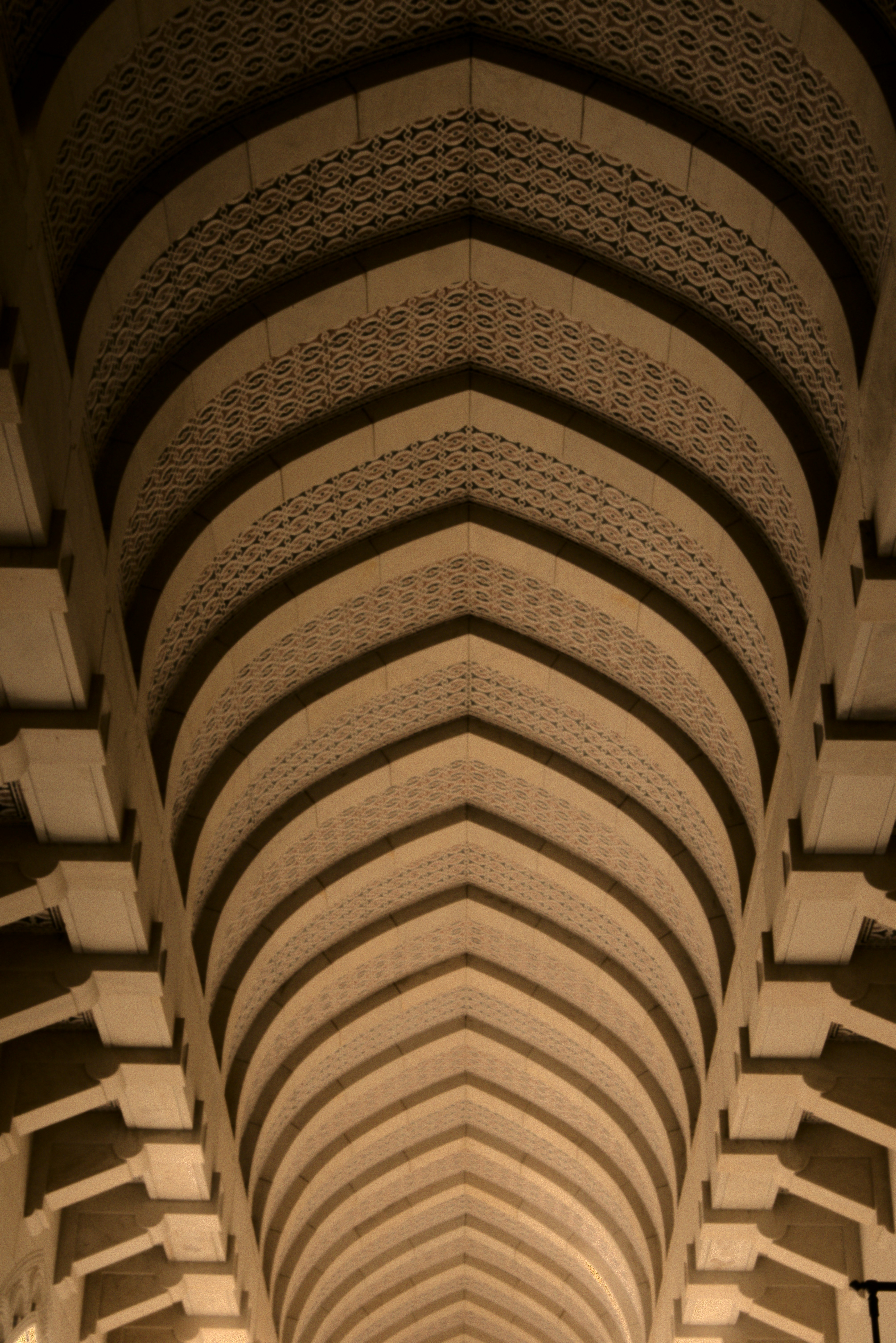 a very long building with a very long ceiling