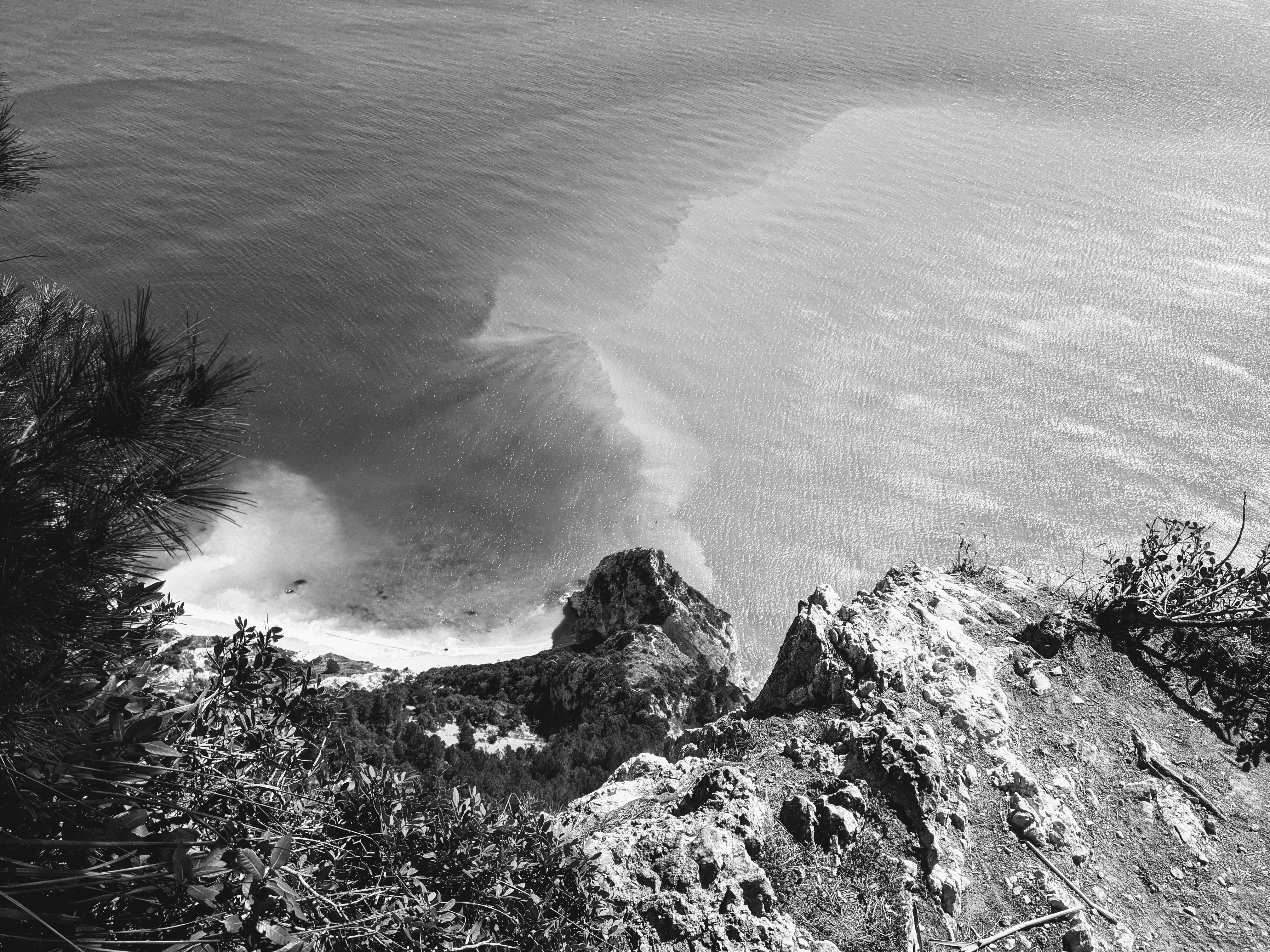 Une photo en noir et blanc d’une vague s’écrasant dans l’océan photo ...