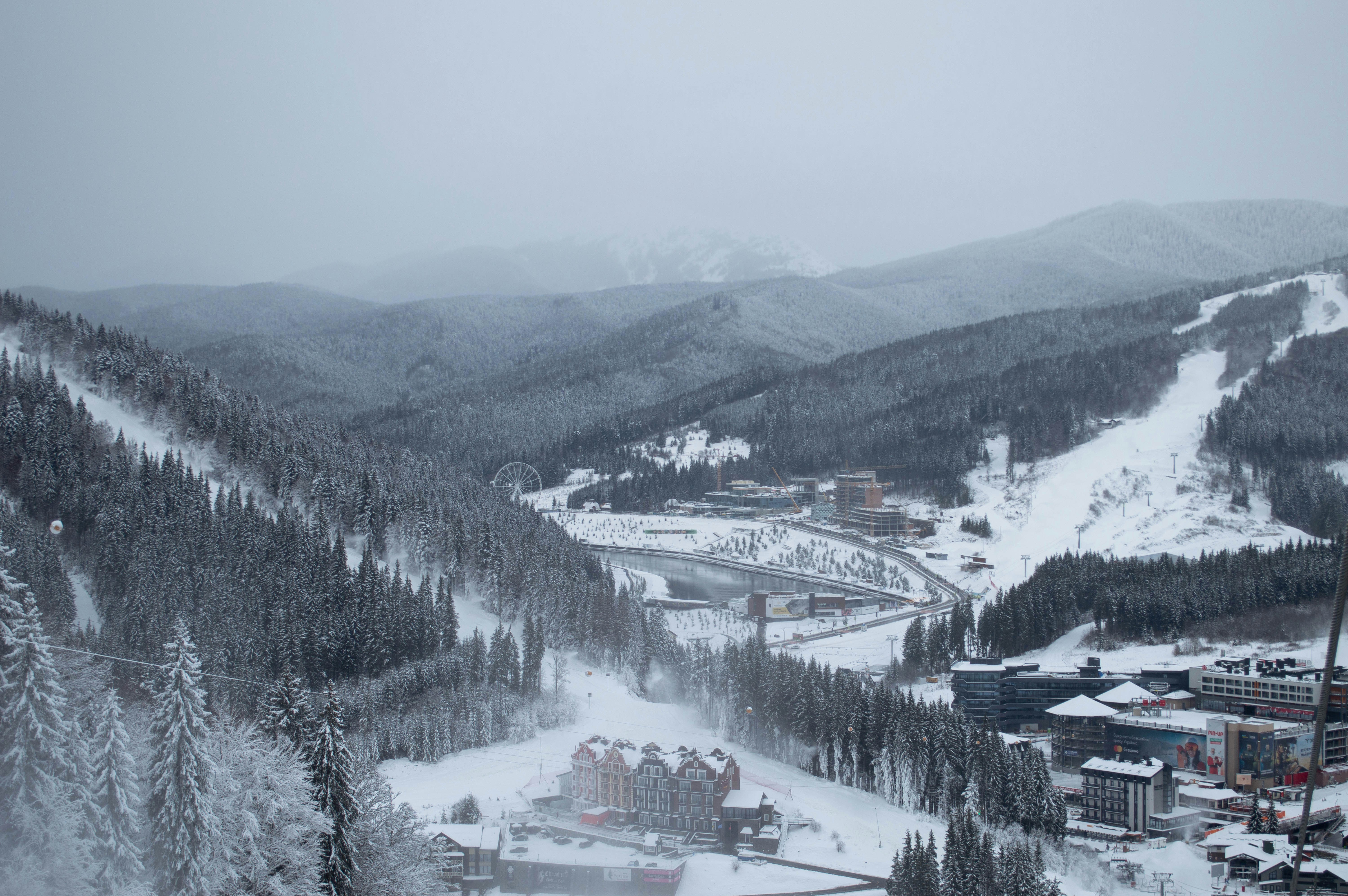 A view of a ski resort in the mountains photo – Free Karpaty Image on ...