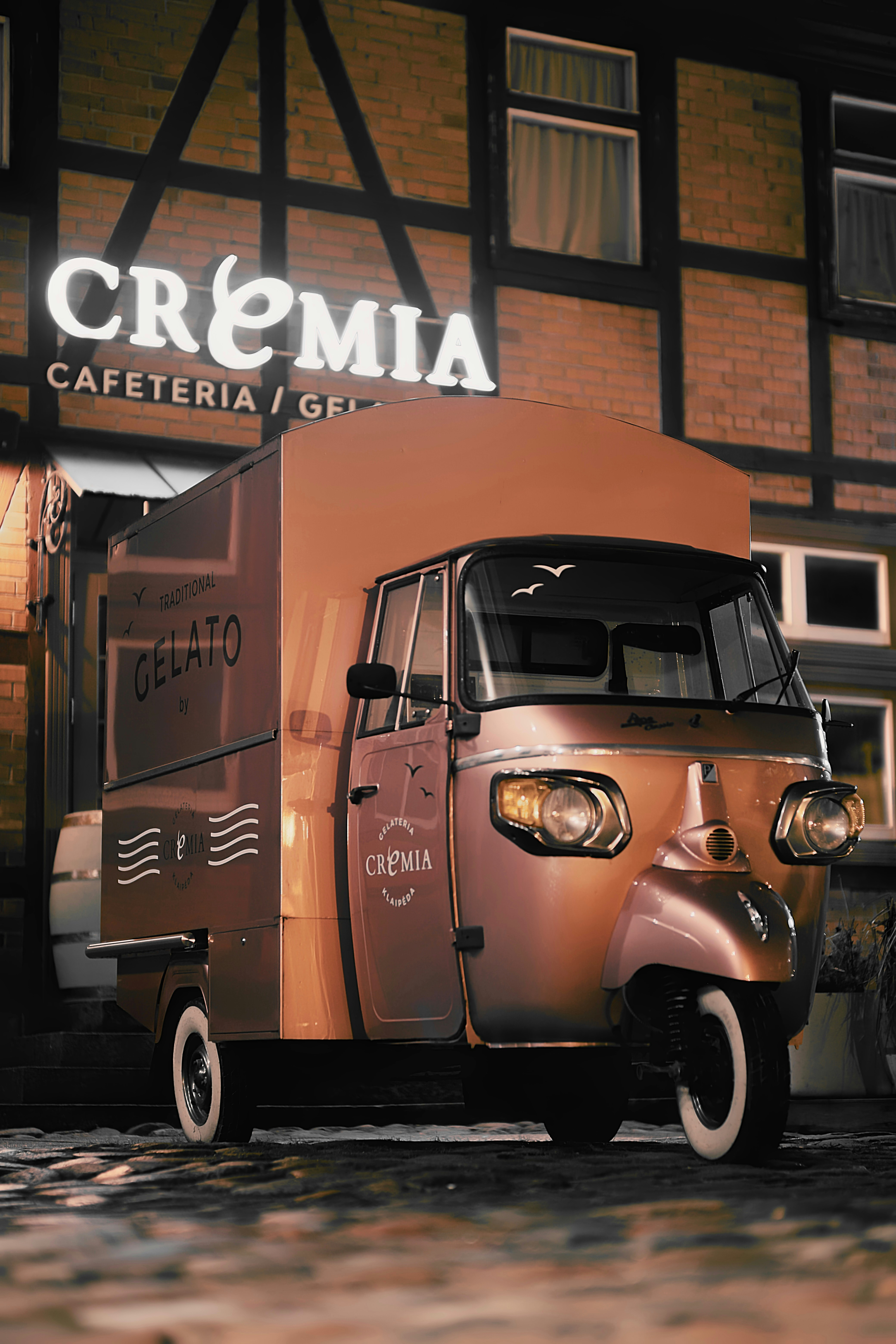 Vintage Gelato Truck at Nightfall