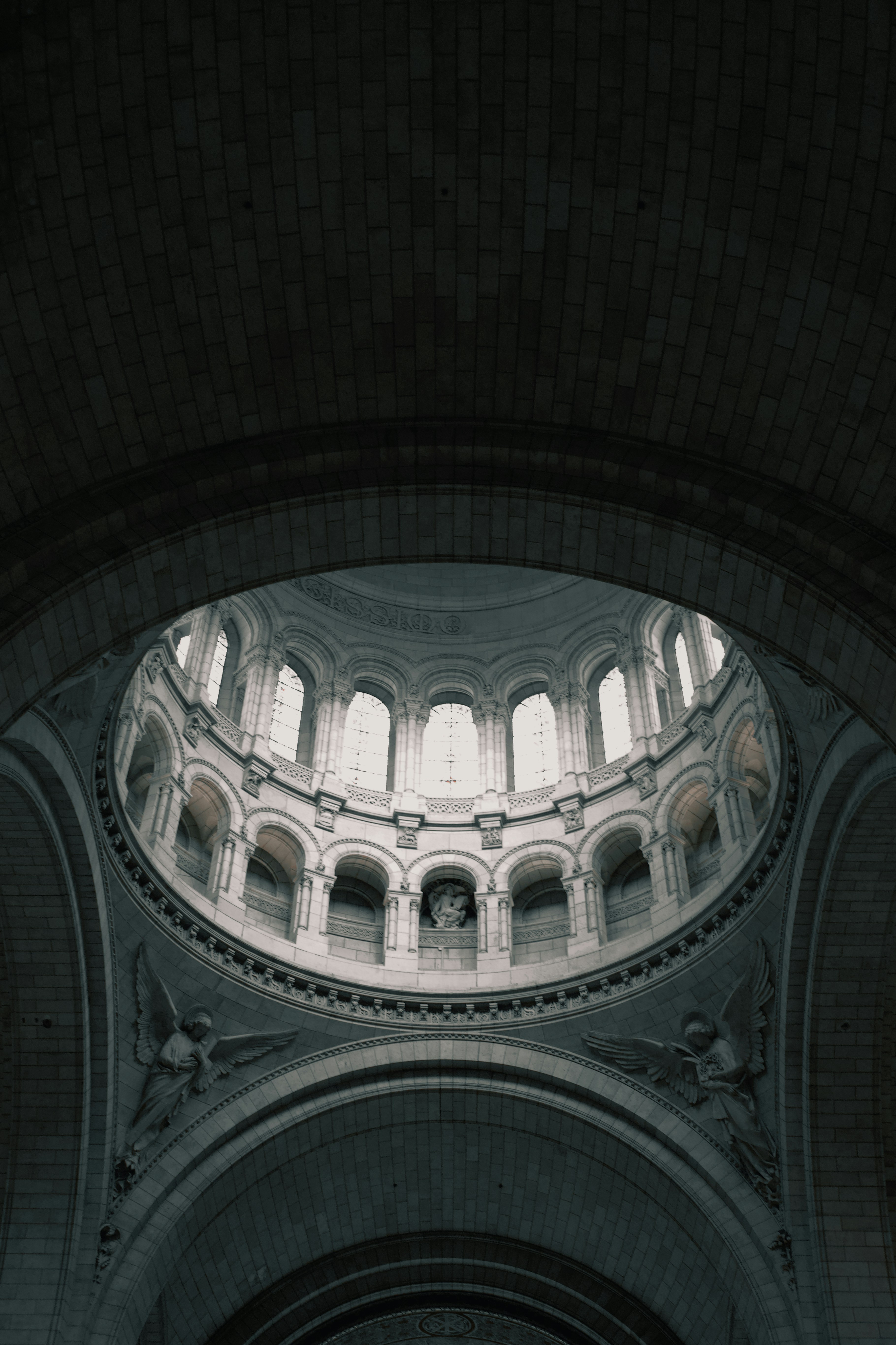 A view of the ceiling of a large building photo – Free Paris Image on ...