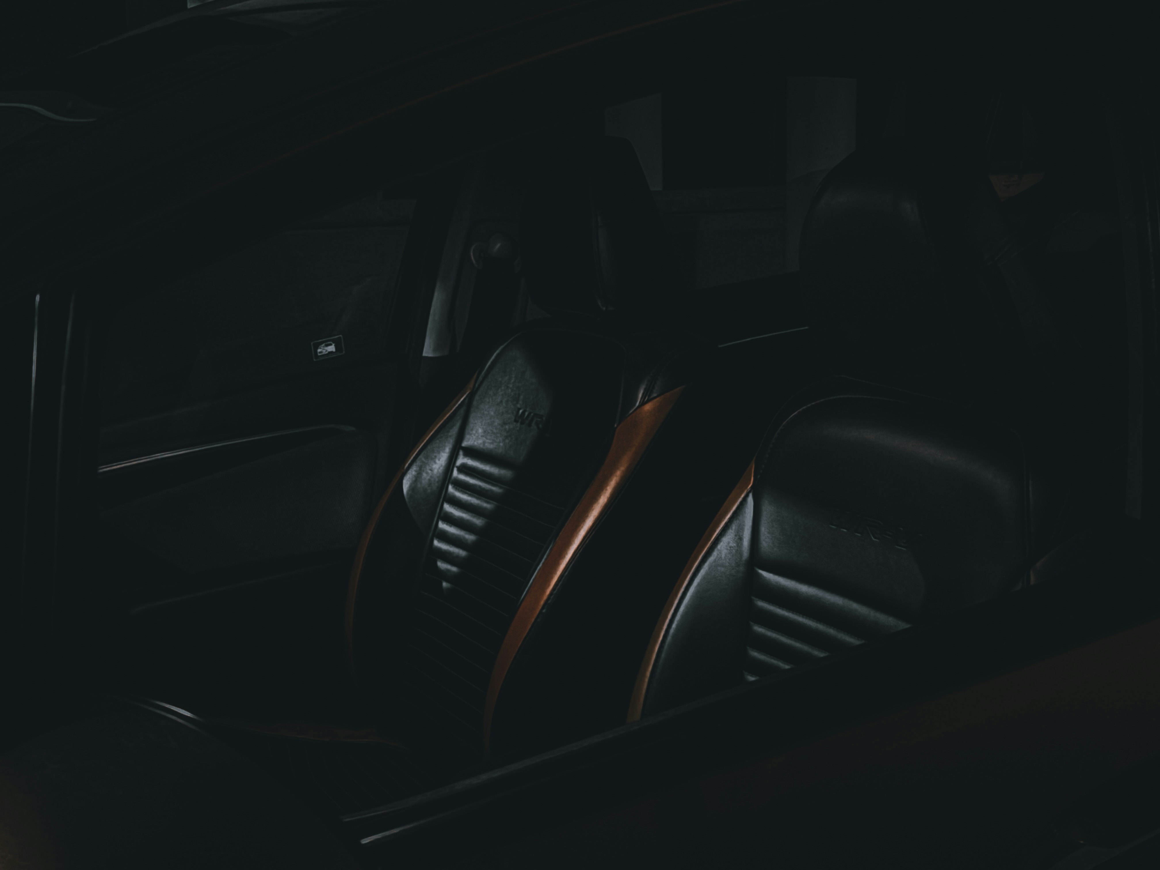 Amber Stripes in a Quiet Car Cabin