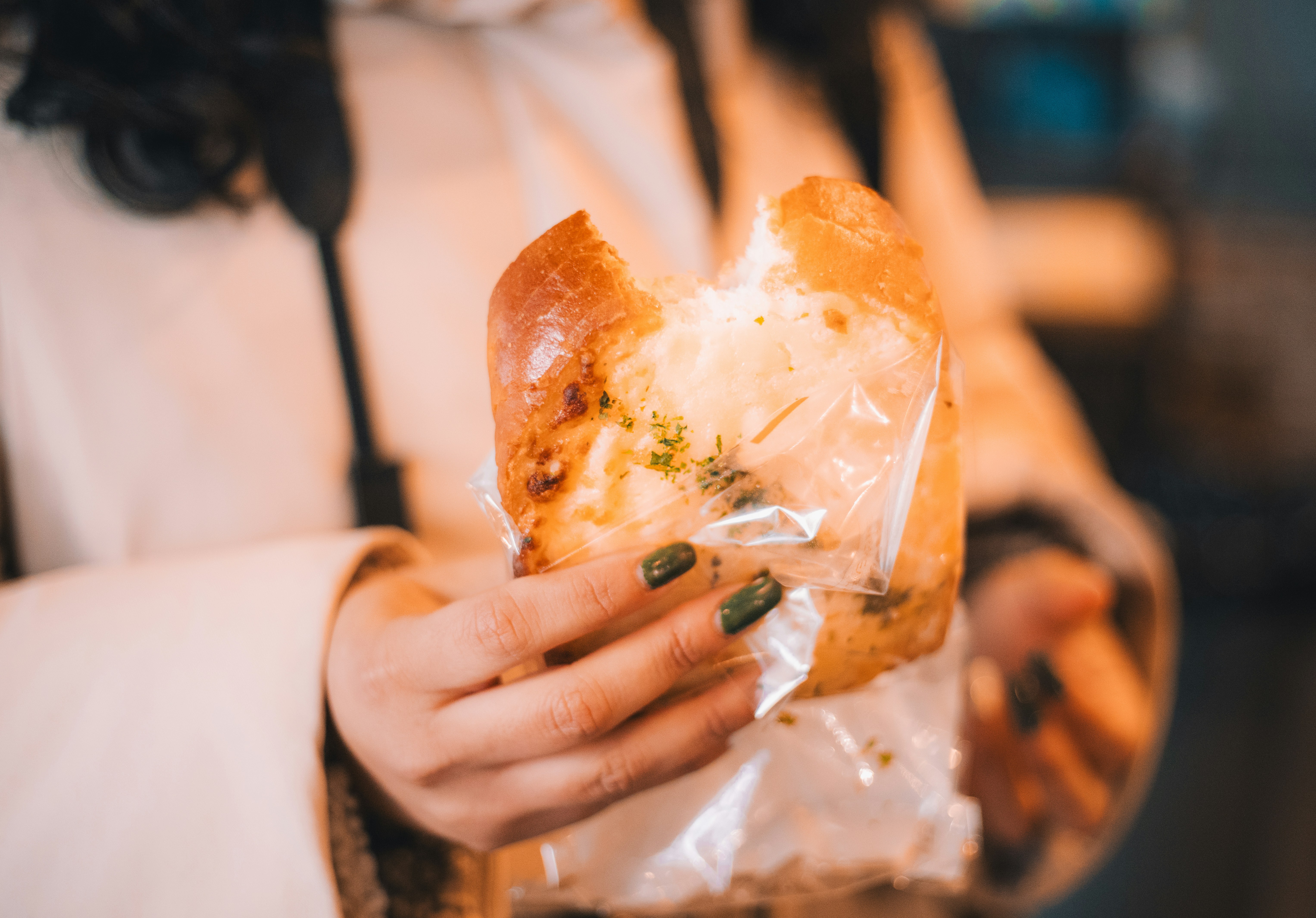 Crust in the Bag: A Quiet Moment with a Warm Baguette
