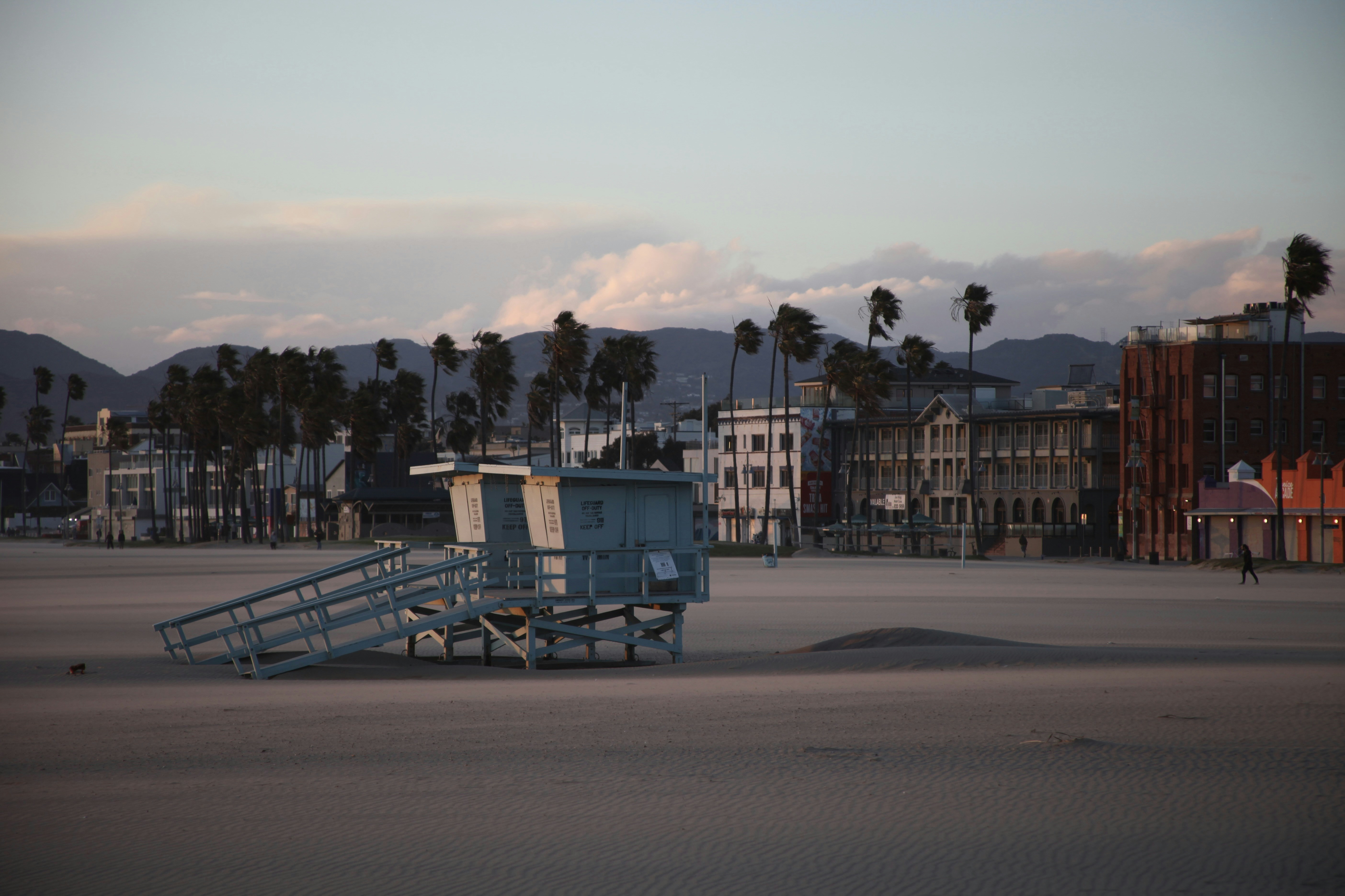 Lifeguard Tower in the Quiet Sunset Sands