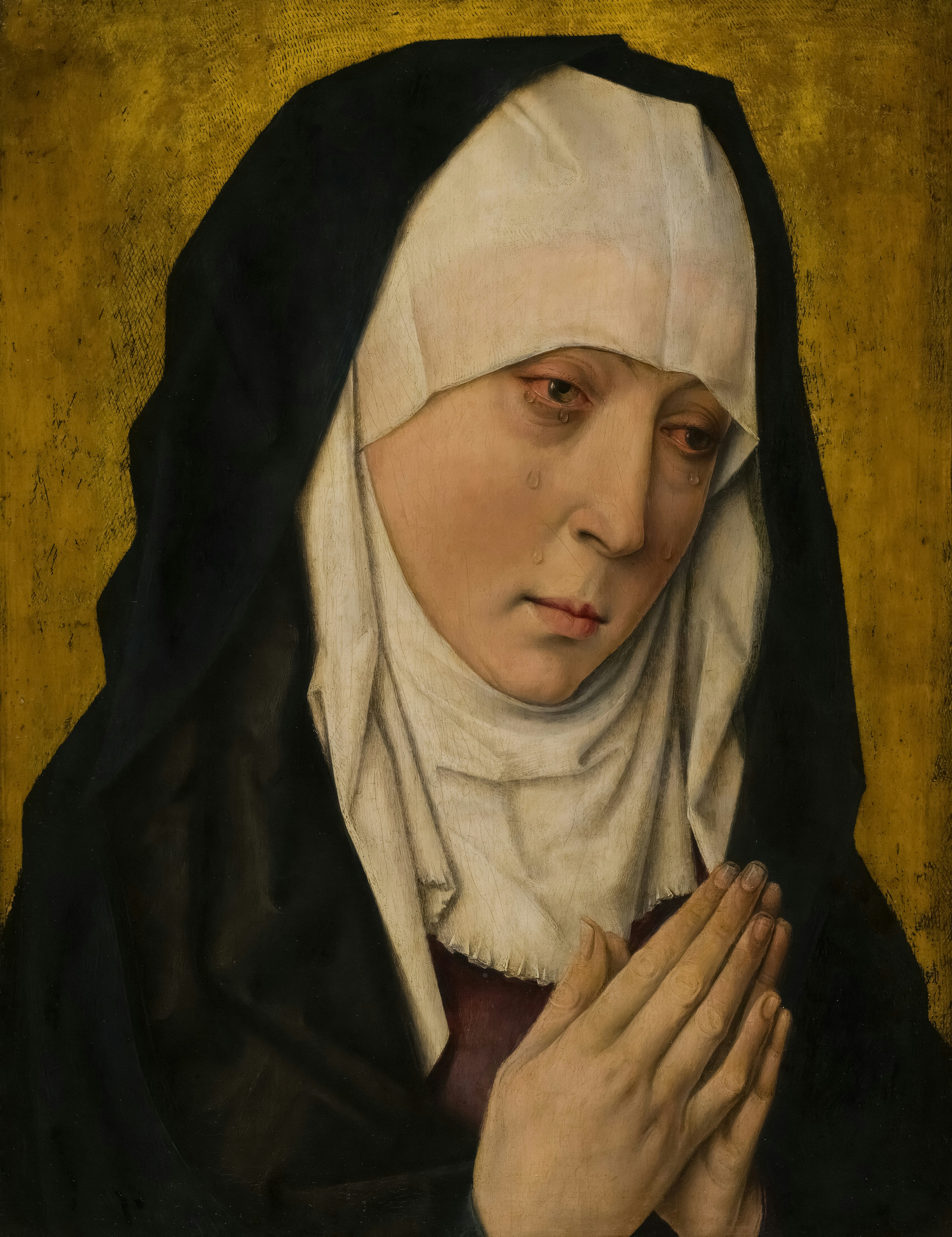 Un cuadro de una monja con las manos juntas foto – Imagen de Pintura ...