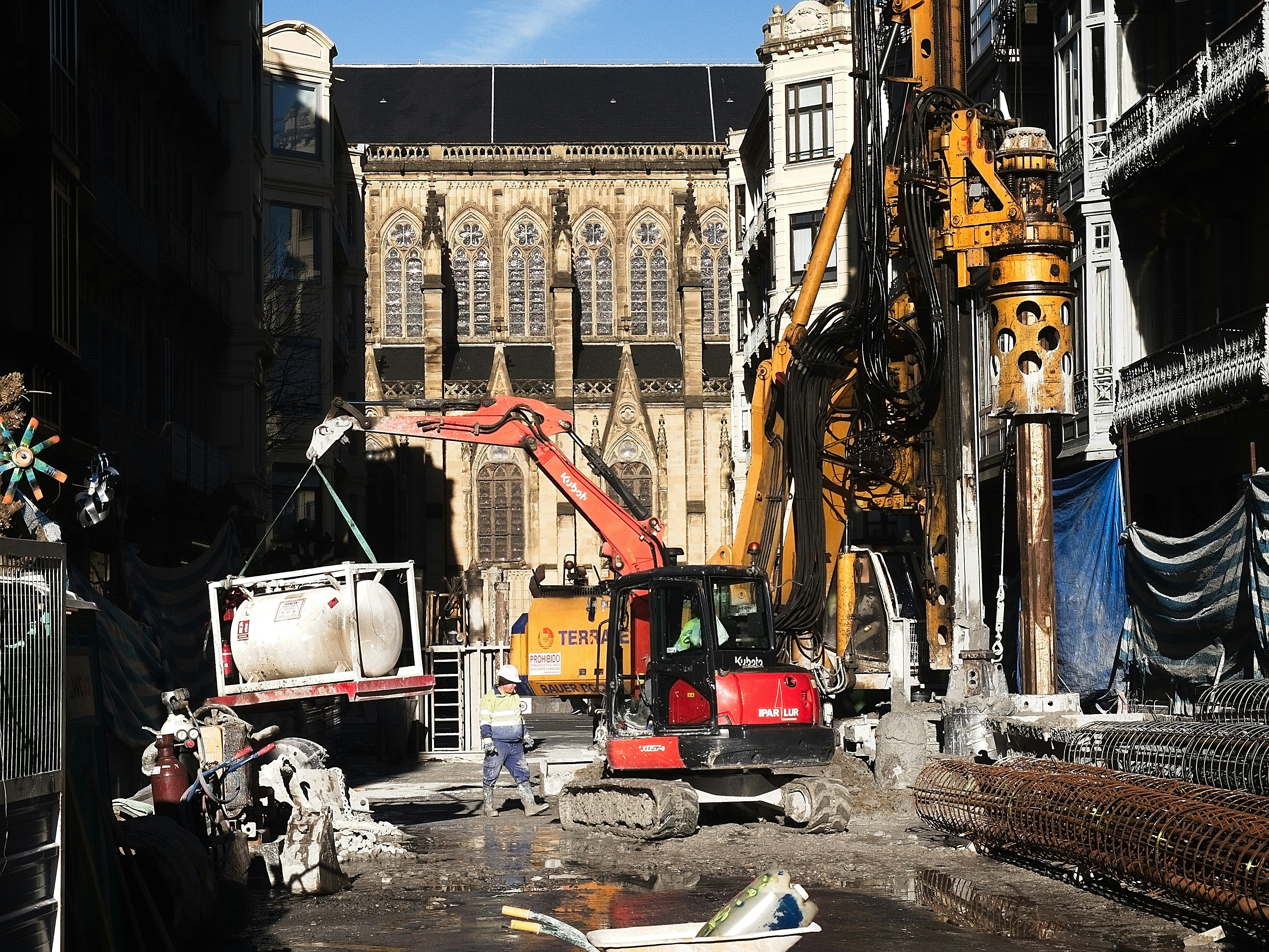 Urban Core: Construction Activity Framing a Historic Backdrop