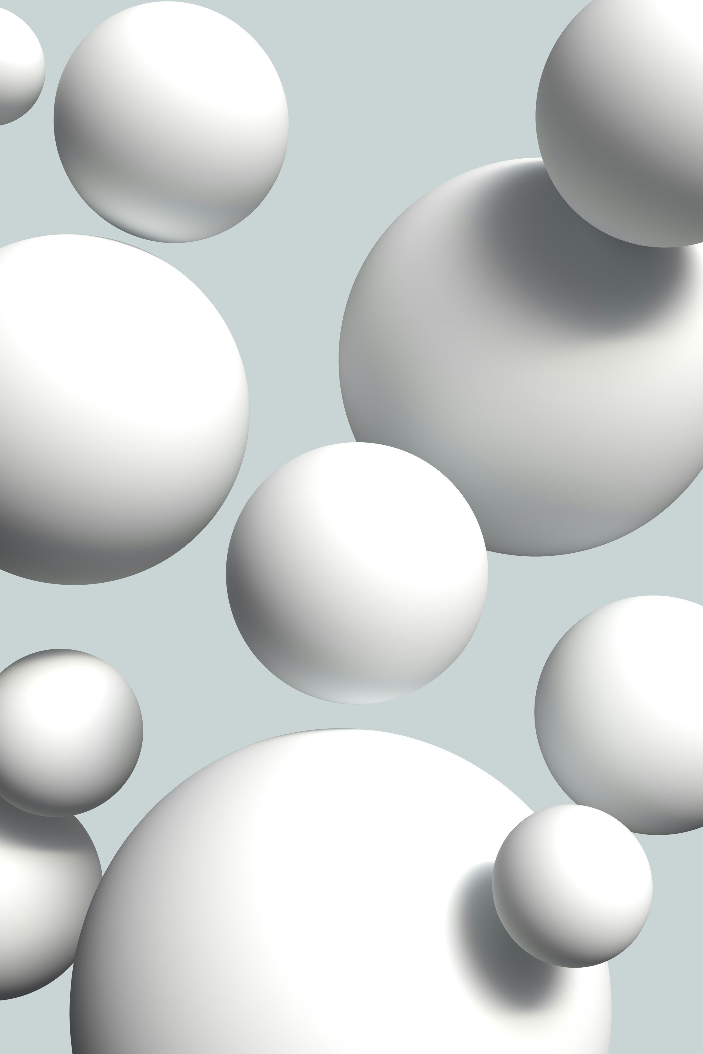 A group of white balls floating in the air photo – Free Grey Image on ...