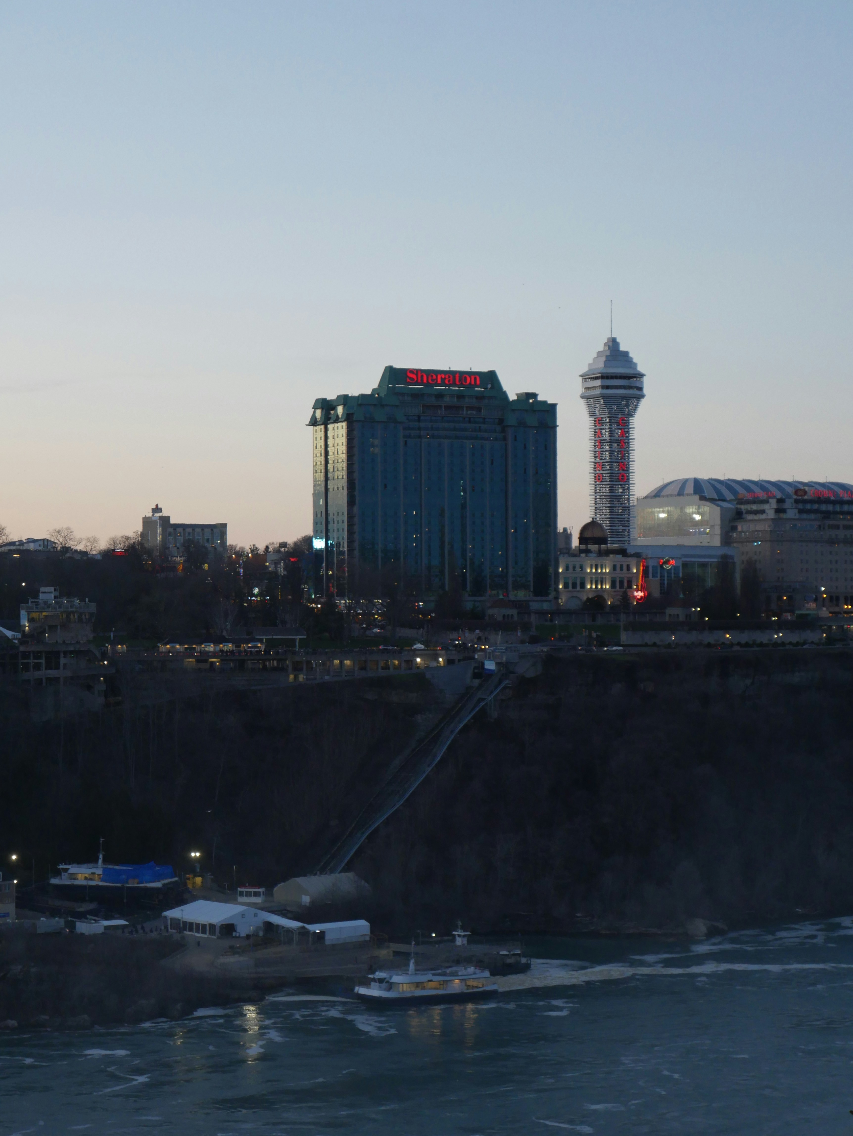 Dusk Over the Riverfront: The Sheraton and the Tower of Lights