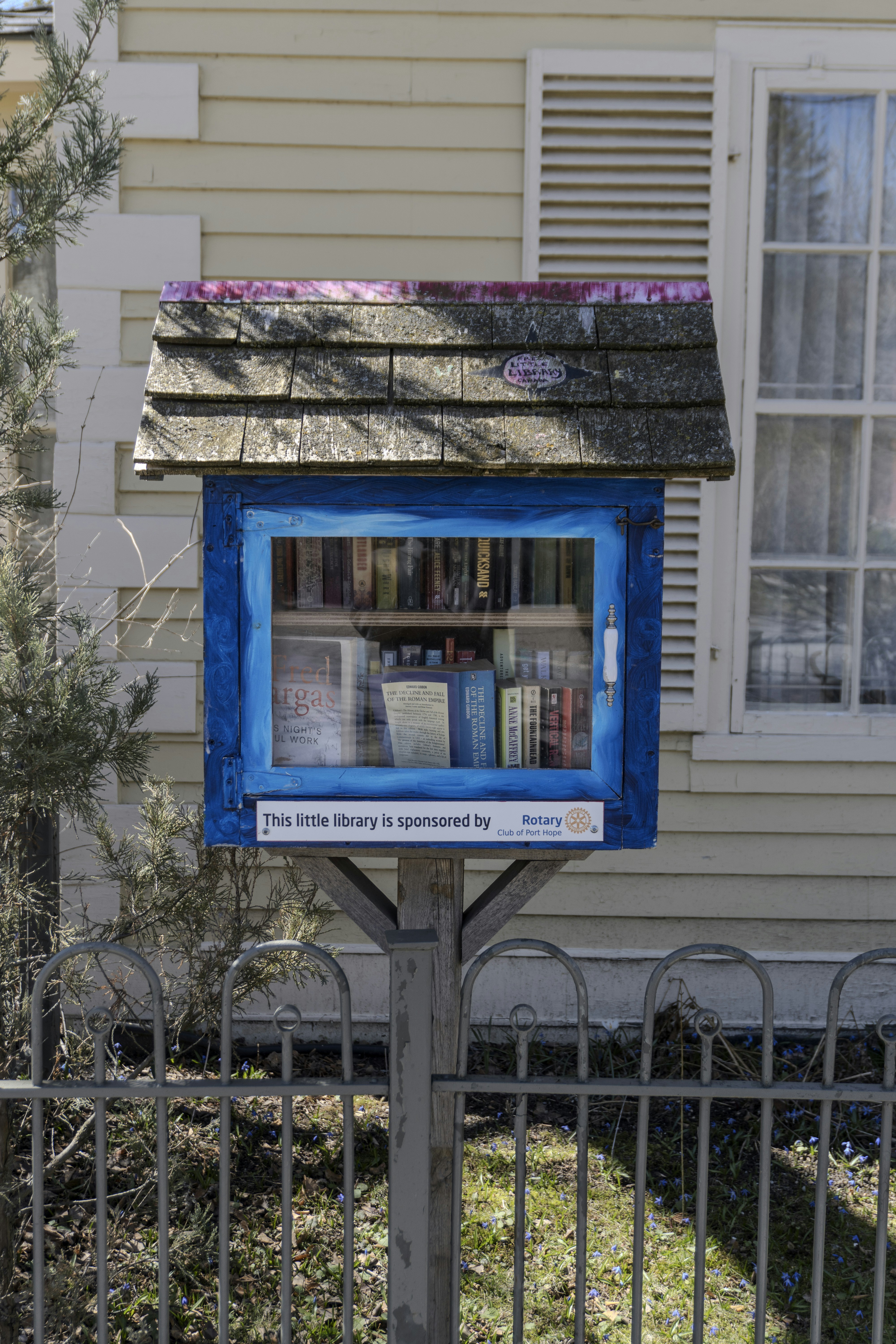 Blue Book Nook on a Post: A Quiet Front-Yard Mini-Library