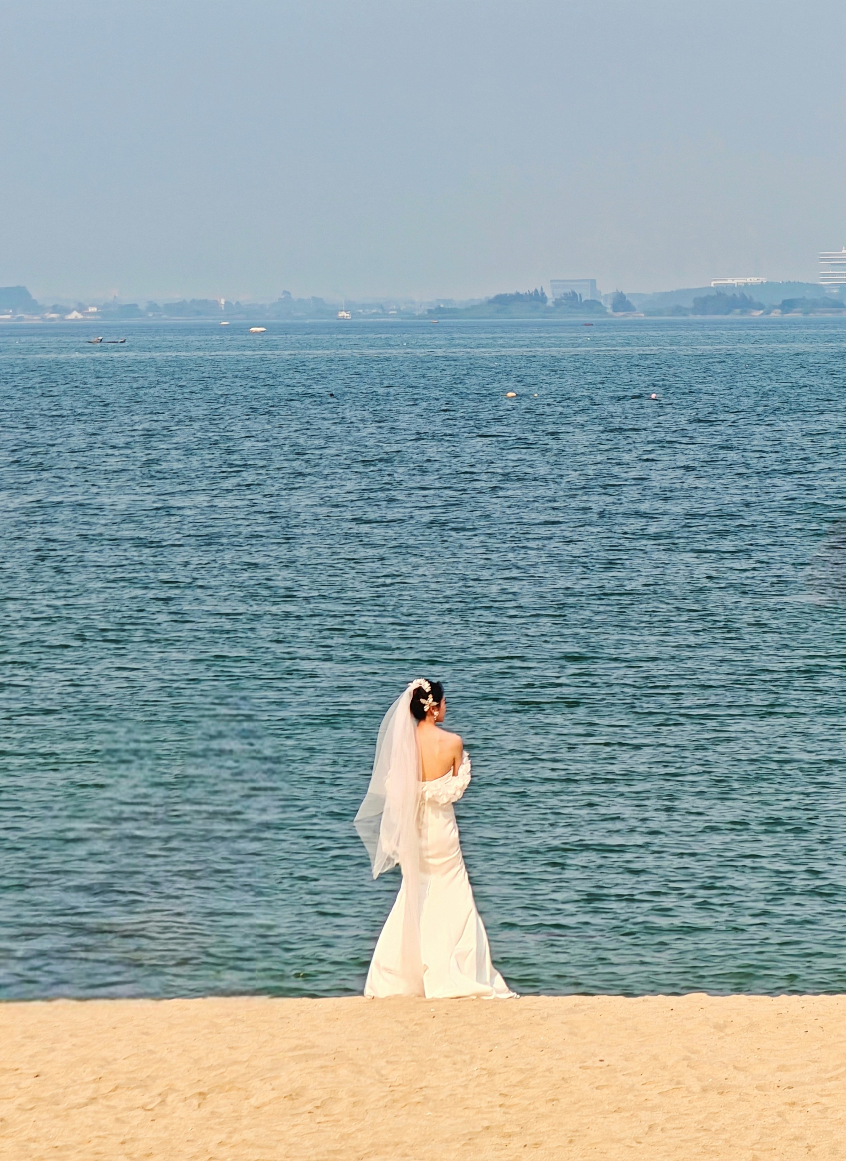 Bride by the Sea: A Quiet Walk Along the Shore