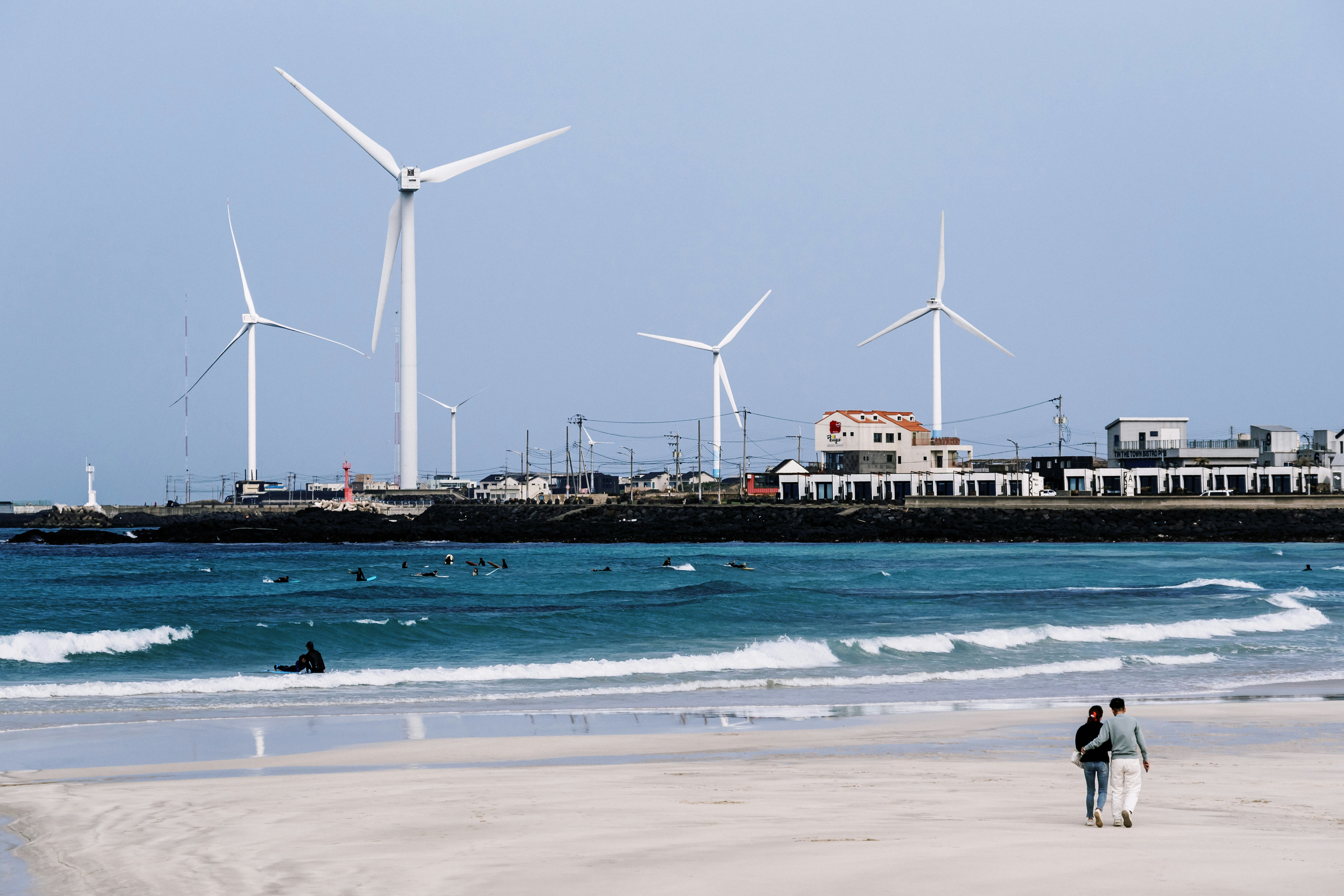 Wind Farm by the Shore: A Quiet Coastal Landscape