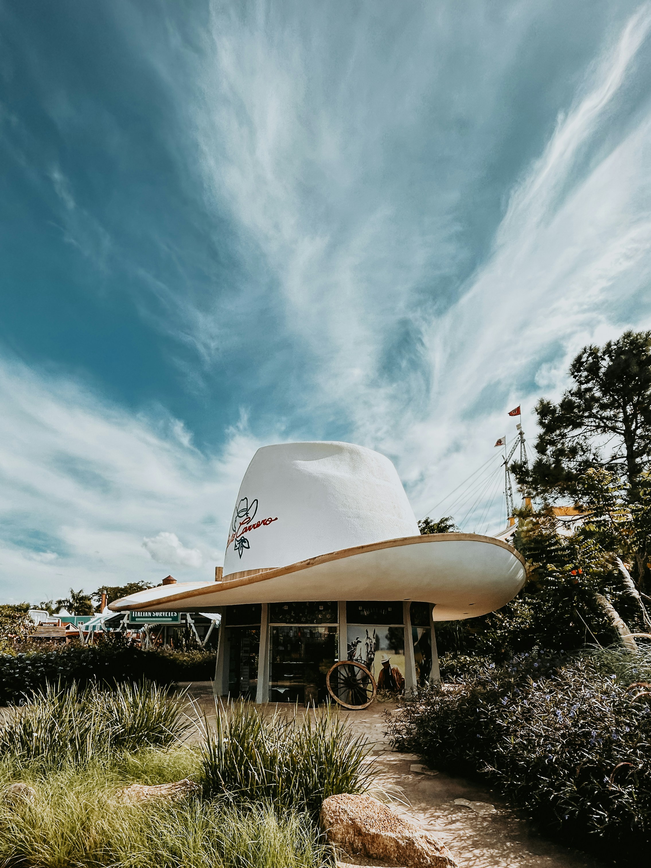 The Hat Roof Café: A Curiously Quirky Landmark Under Vast Blue Skies