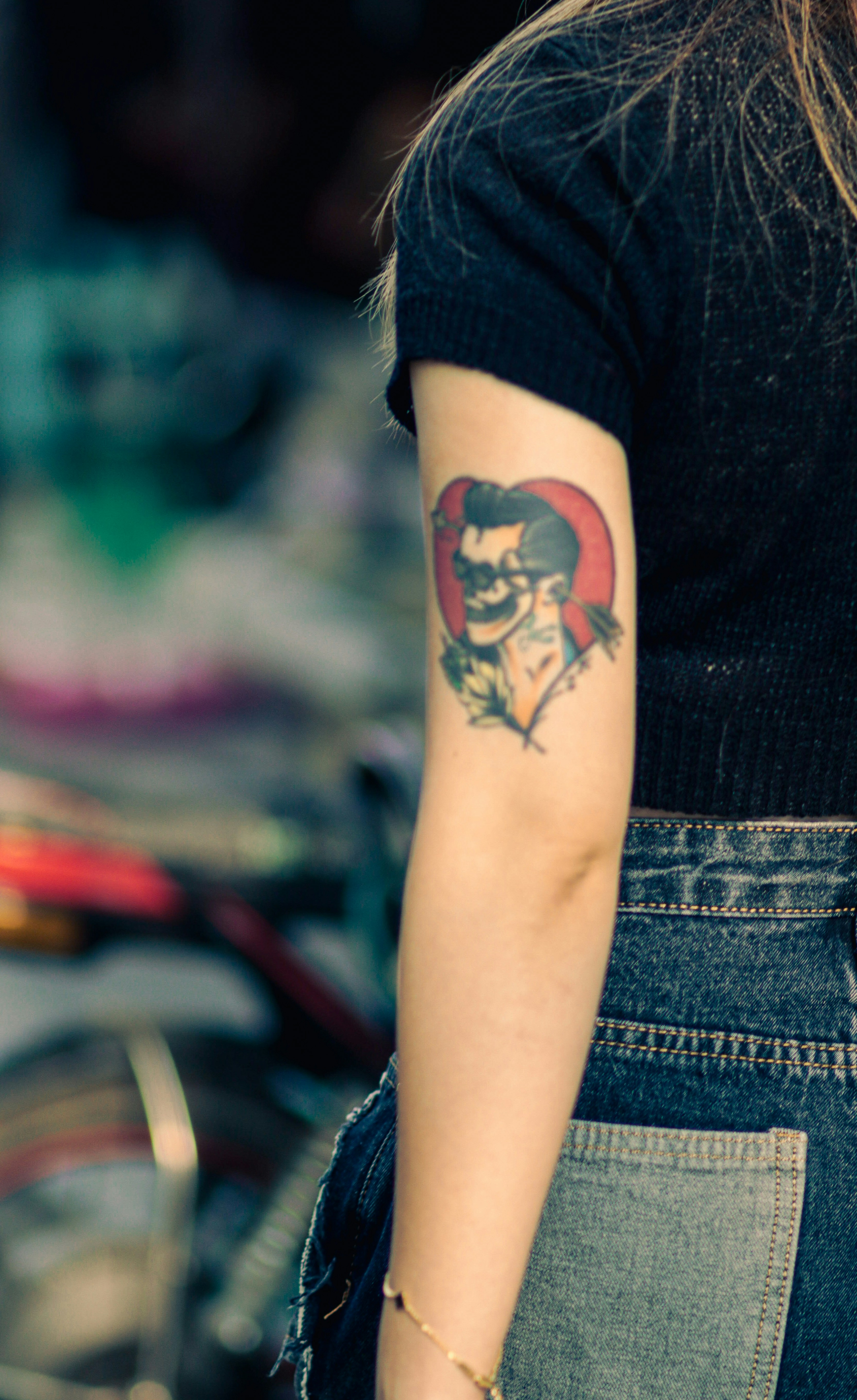 Tattooed Arm in Denim Frame