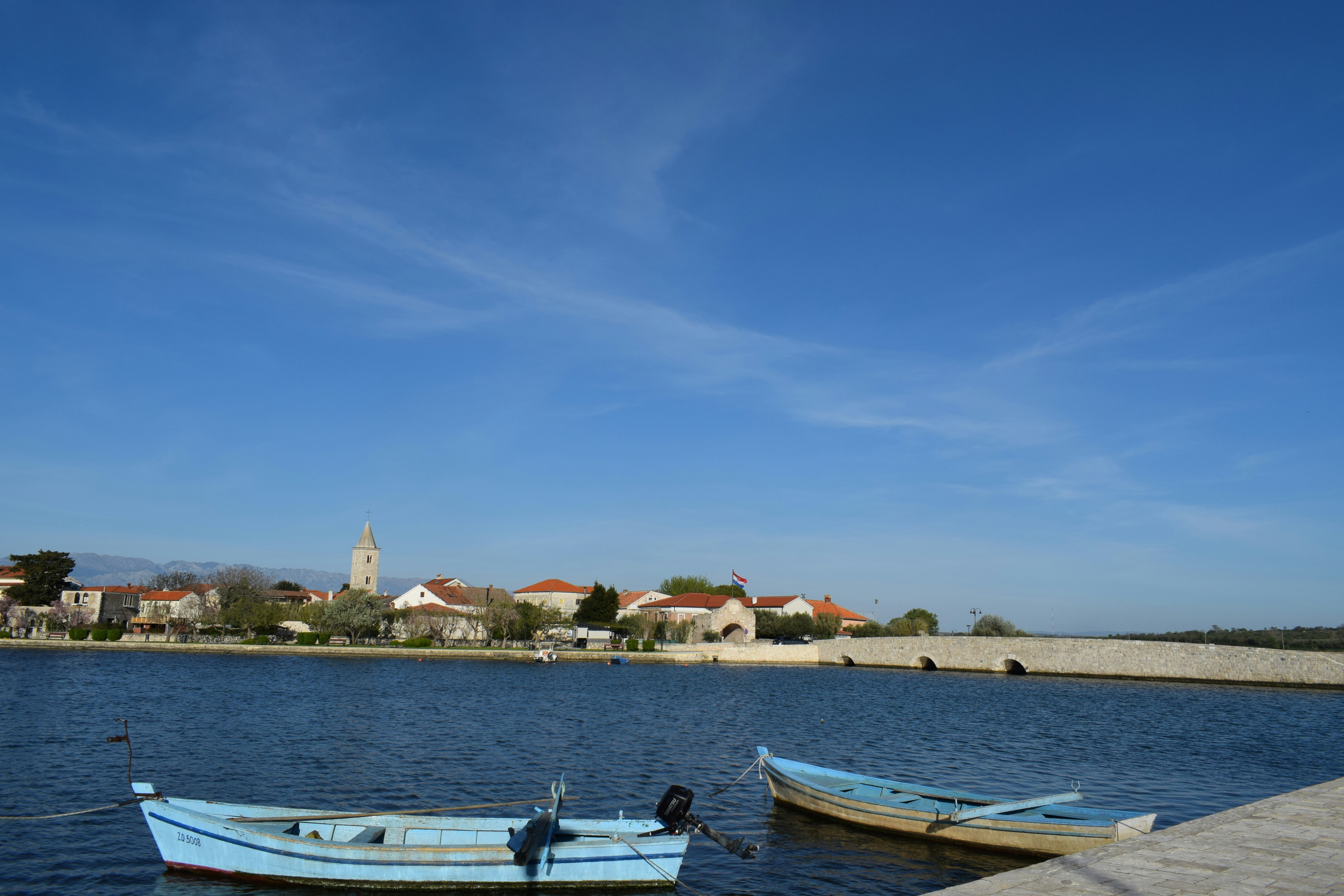 Beautiful three thousand years old historical Nin city in Croatia.