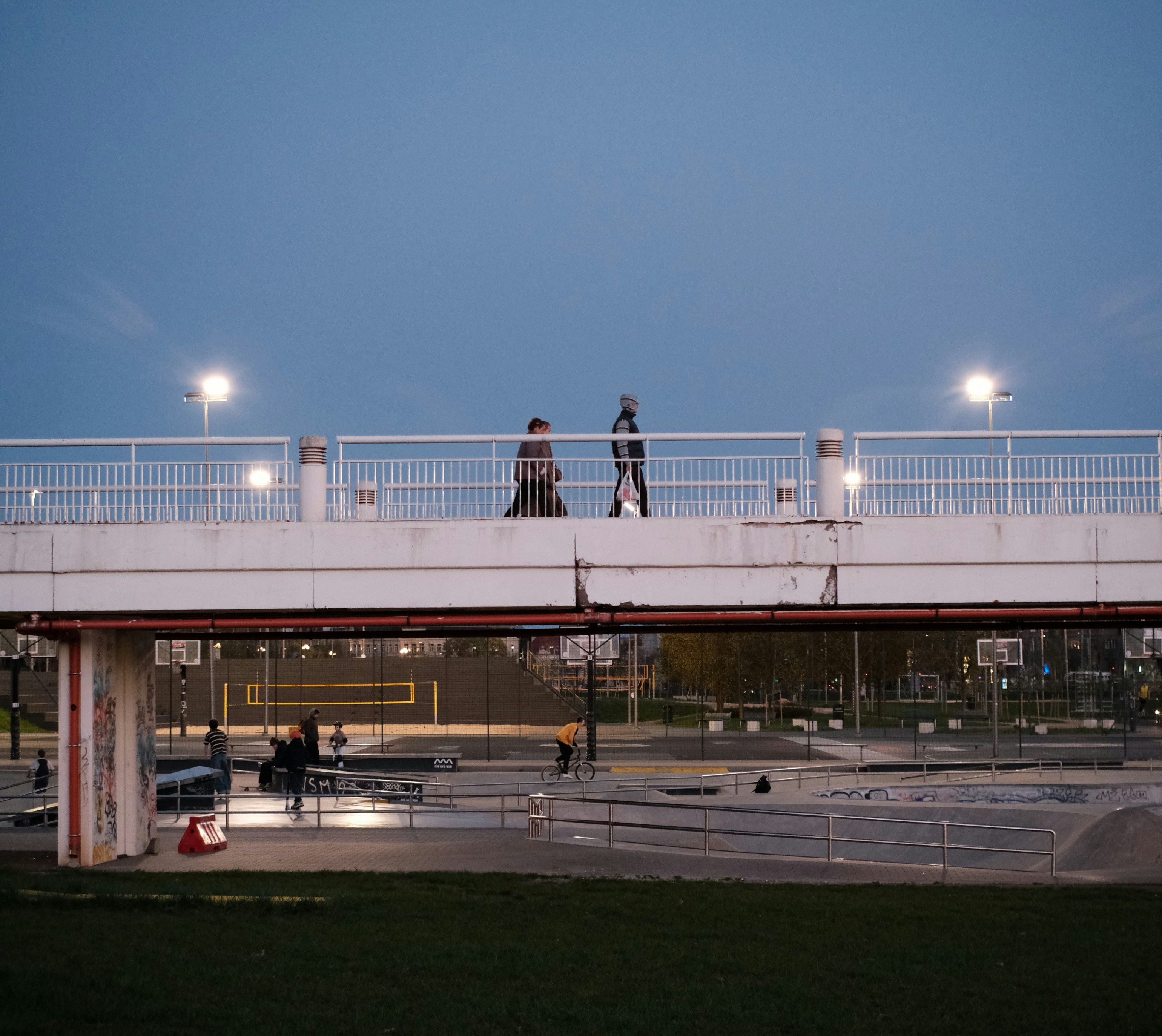 Twilight Stroll on the Overpass