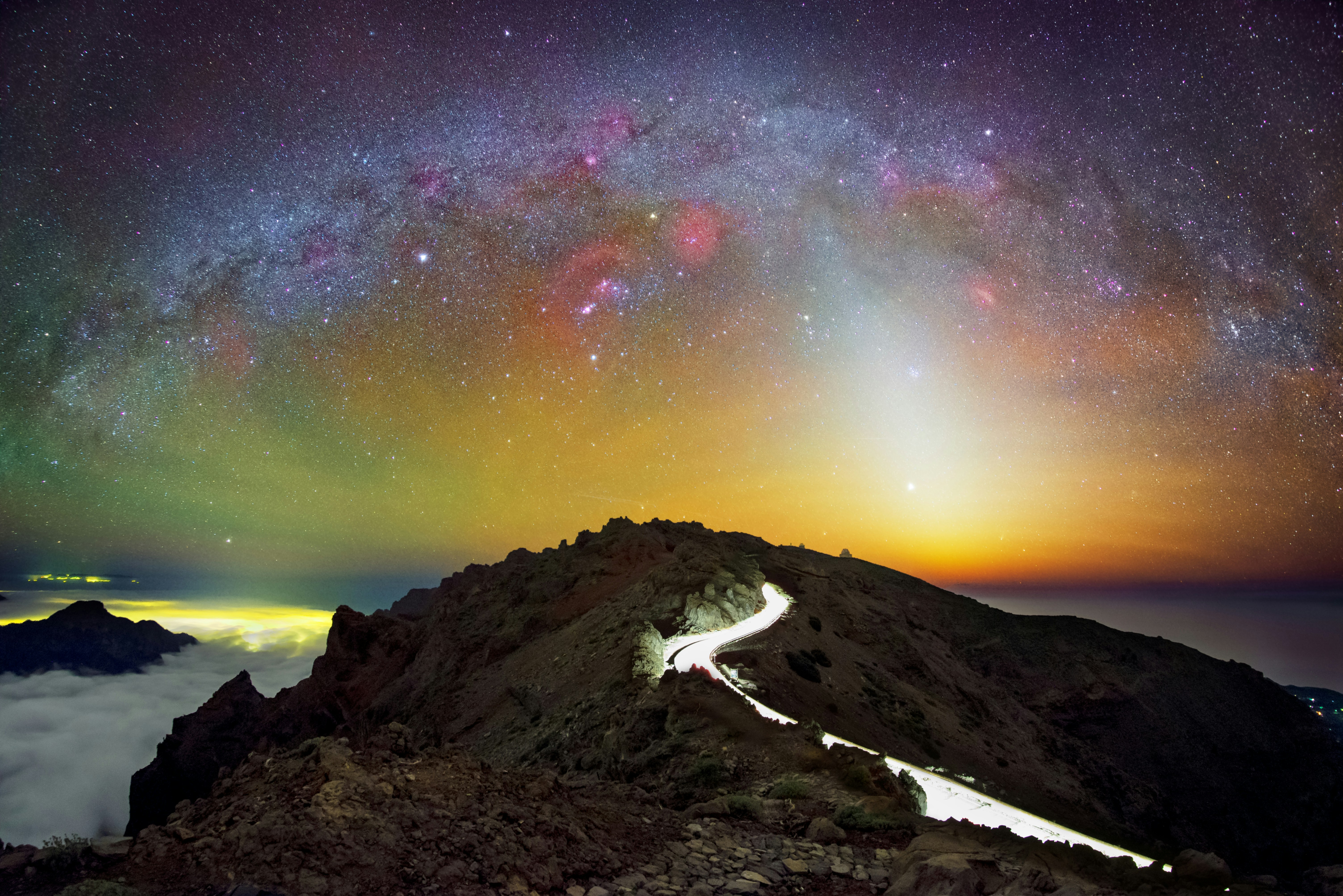 Celestial Pathway Over Mountain Summit