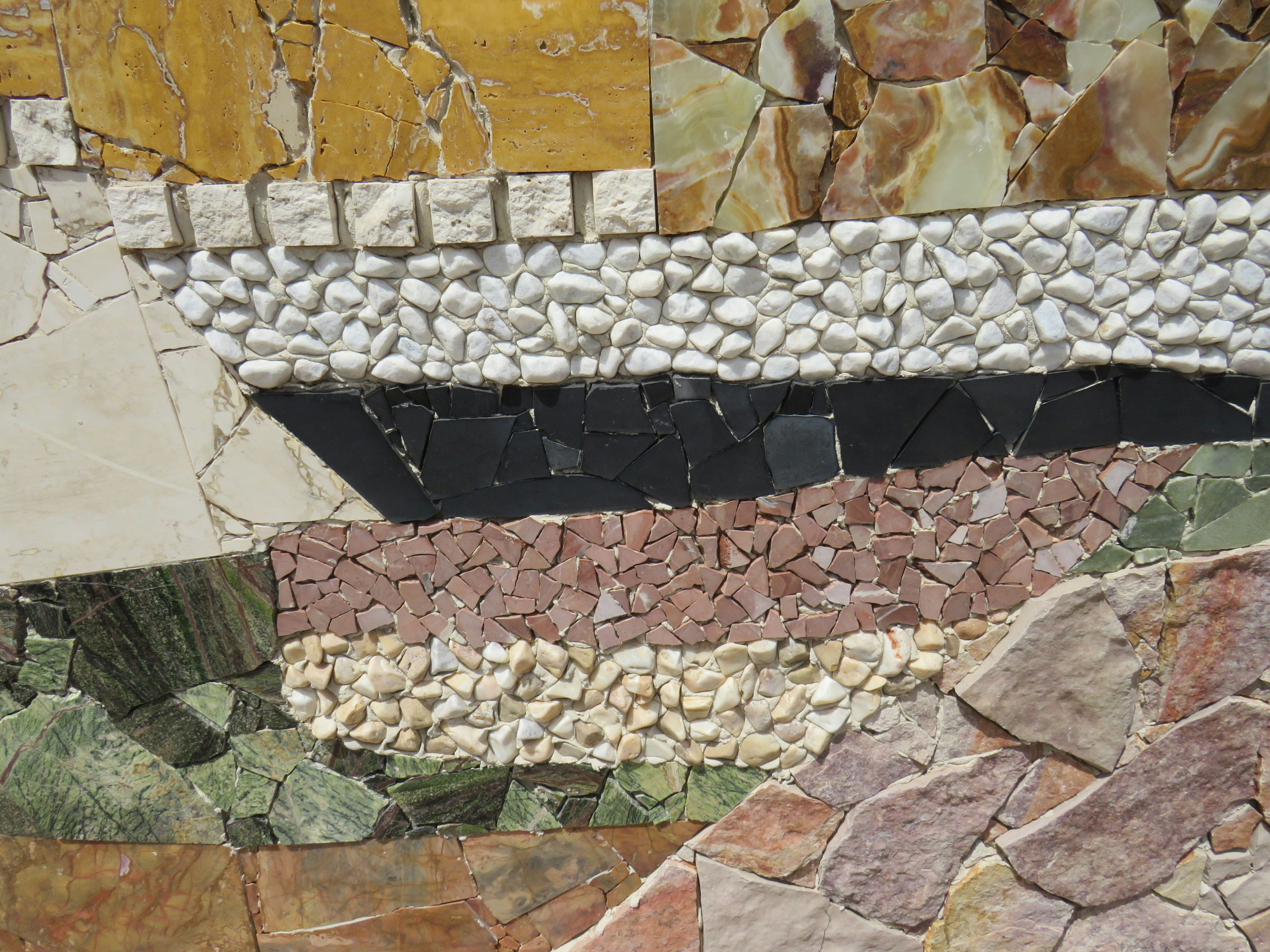 Patchwork Facade: A Multicolored Mosaic Wall