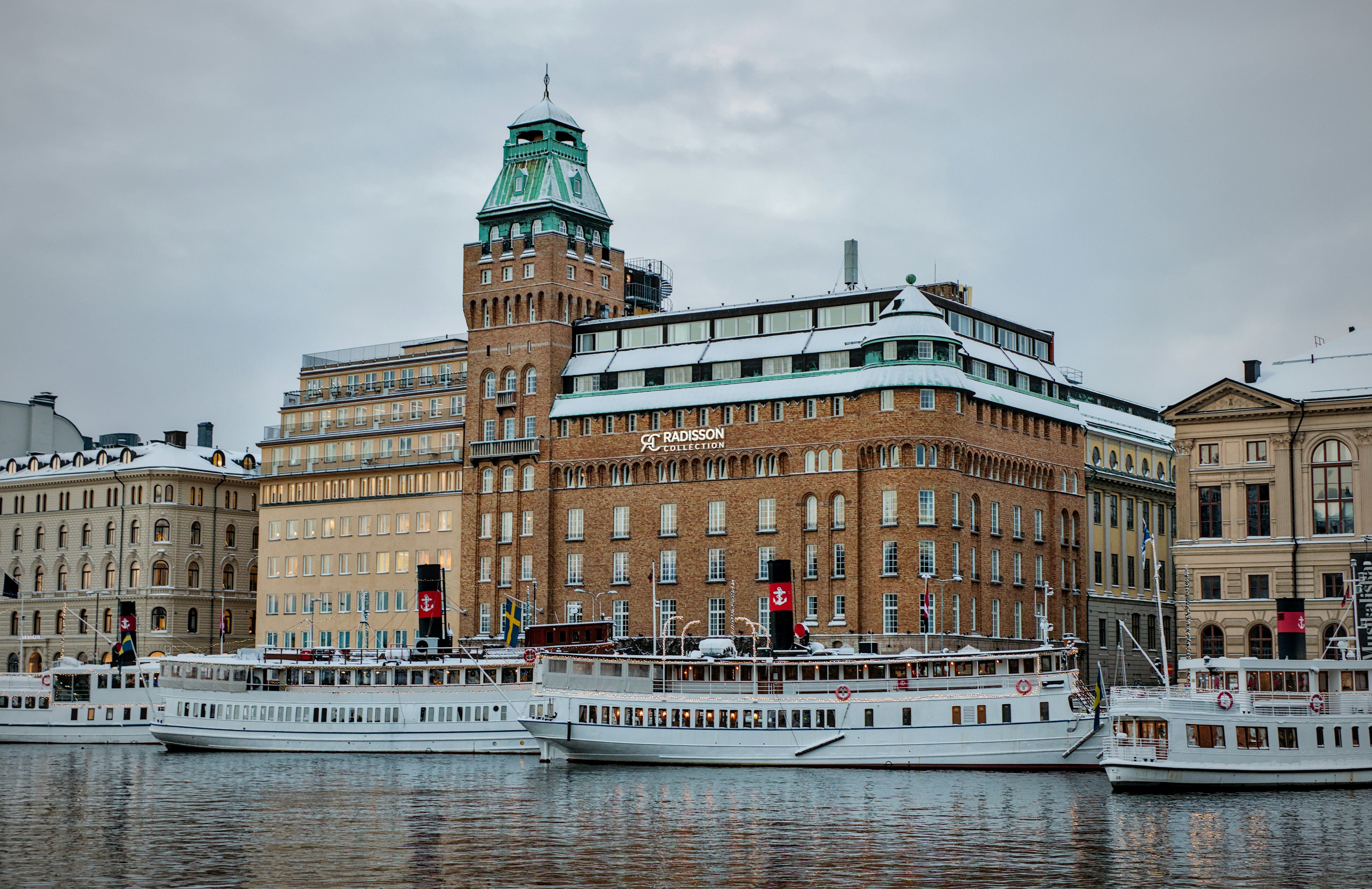 Snowy building in Stockholm