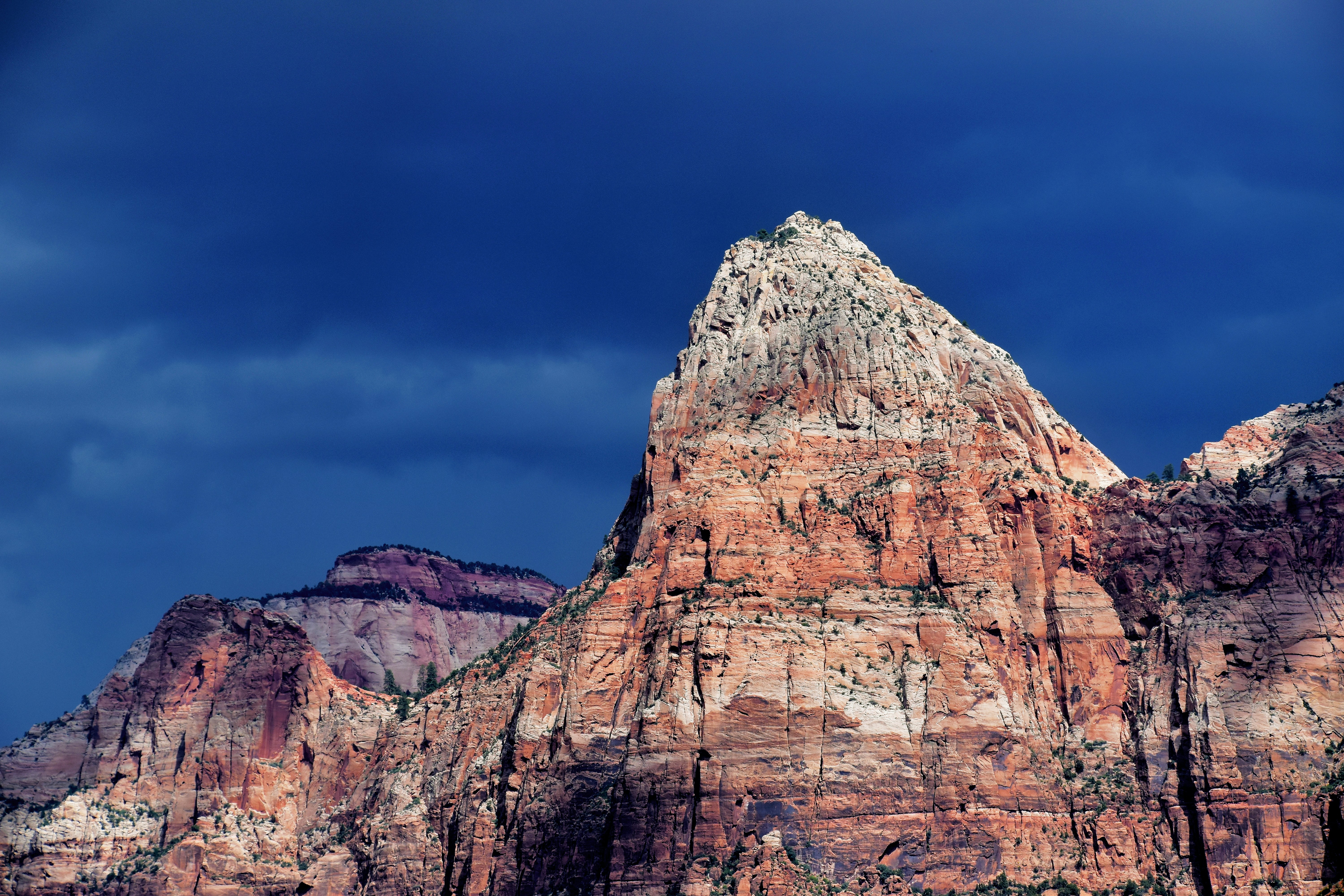 A very tall mountain with a sky in the background photo – Free Zion ...