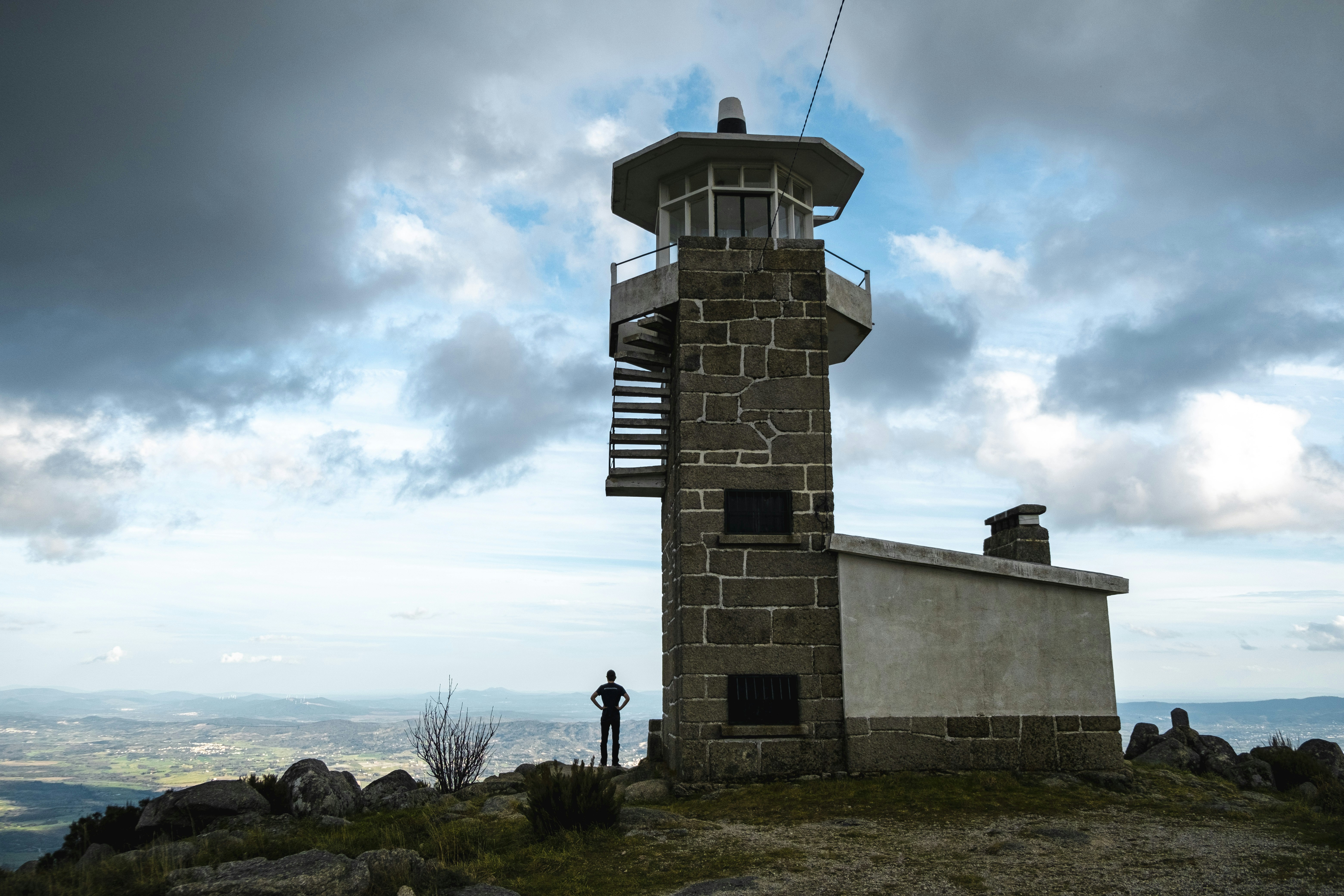 Solitary Watchtower Against a Moody Sky
