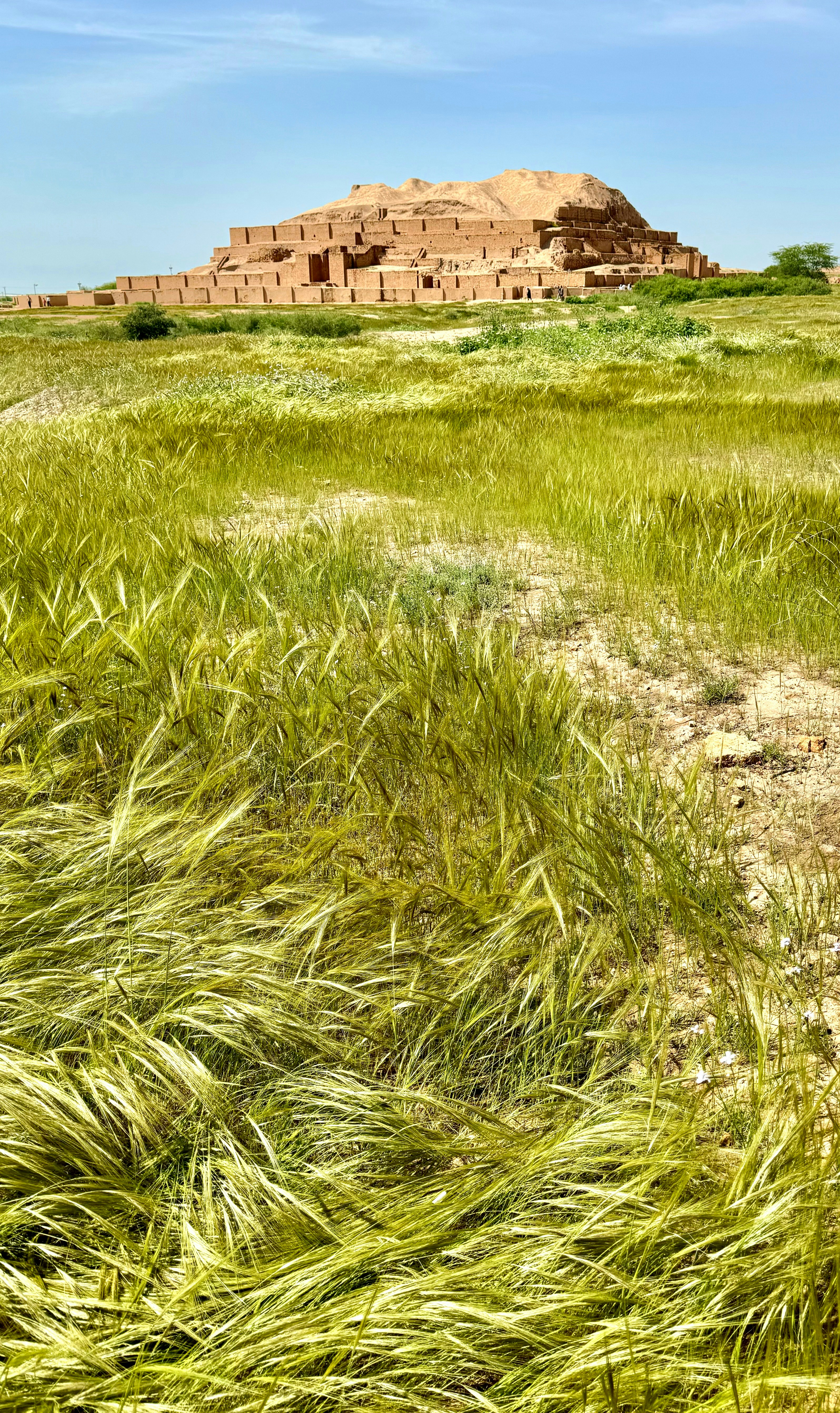 Terraced Brick Ziggurat on a Prairie Horizon