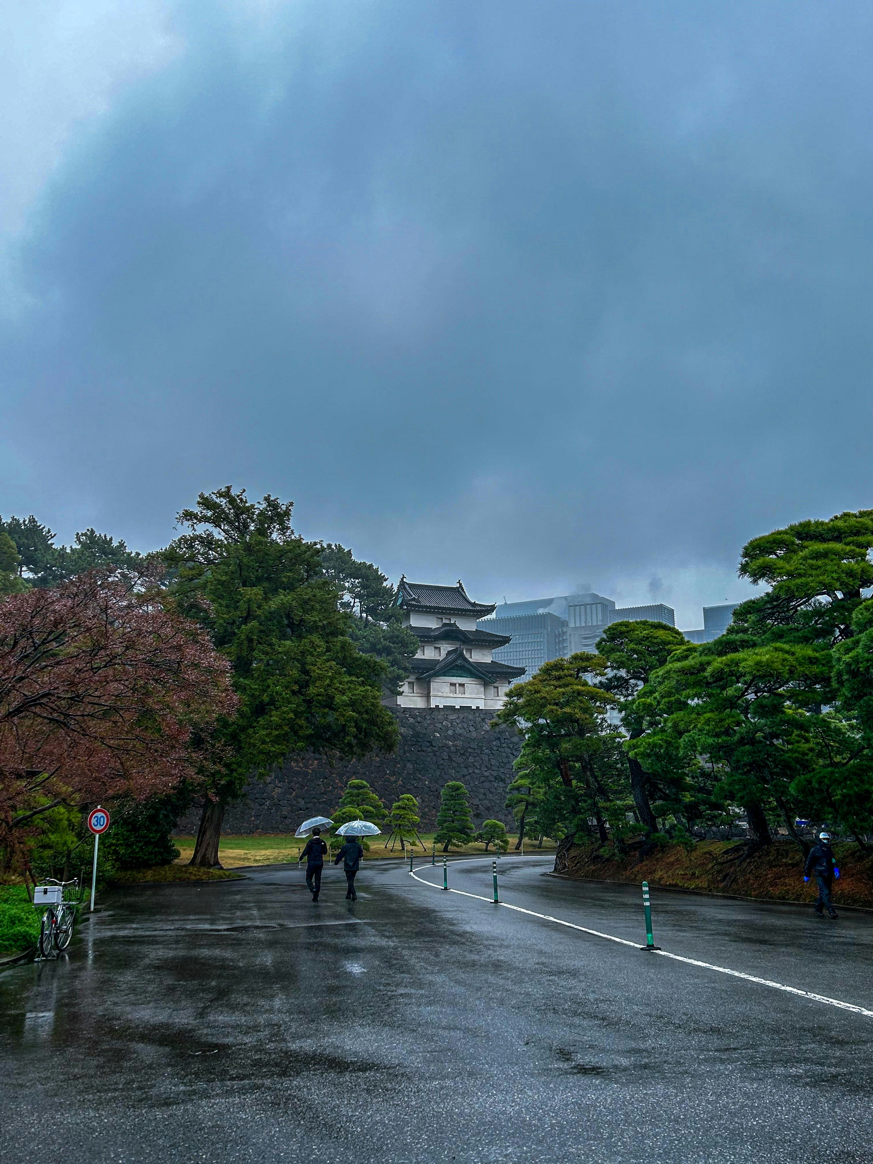 Castle on the Hill Beneath a Stormy Blue Sky