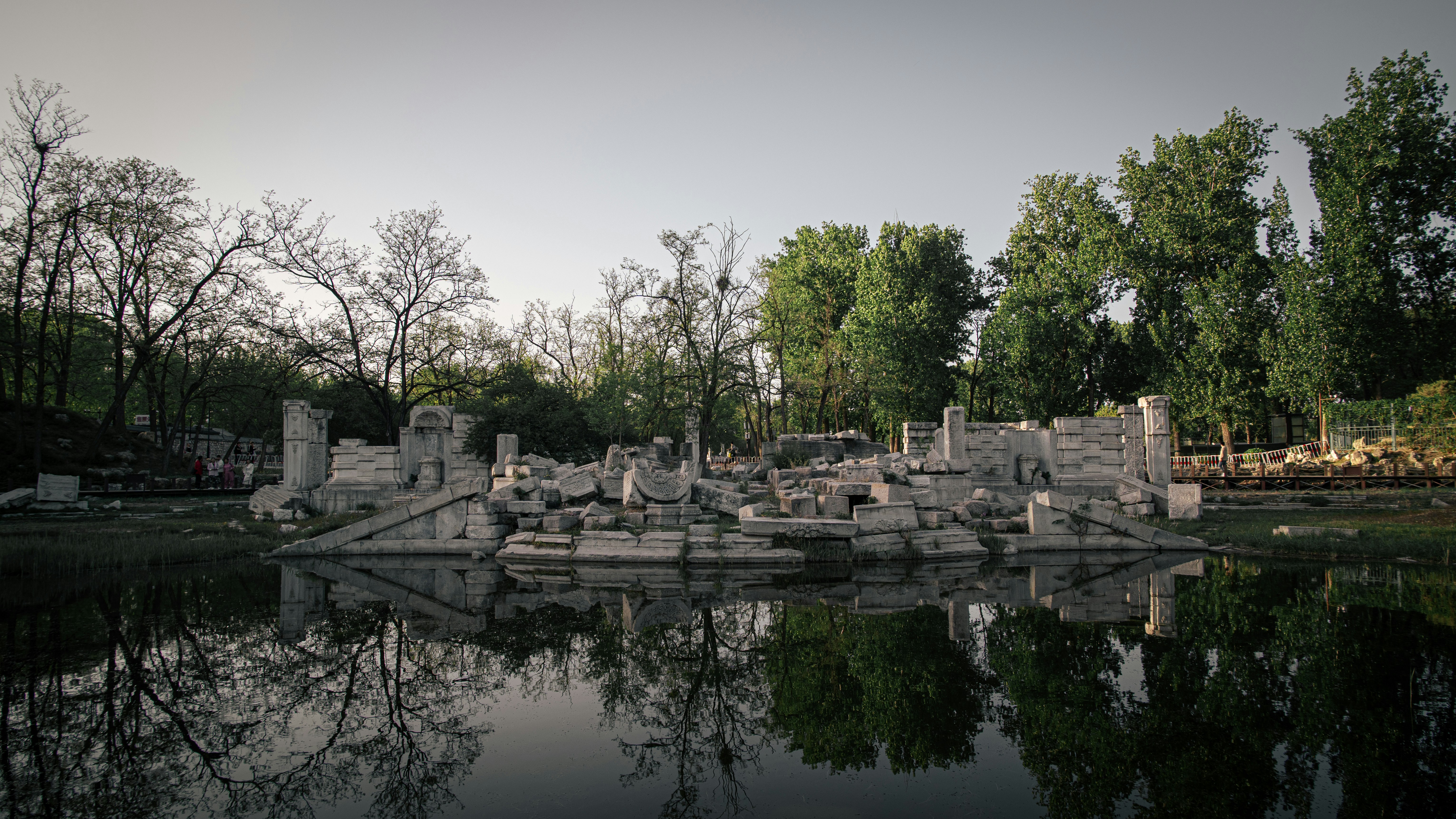 Mirror of Stone: Ruins Rising from a Tranquil Lake