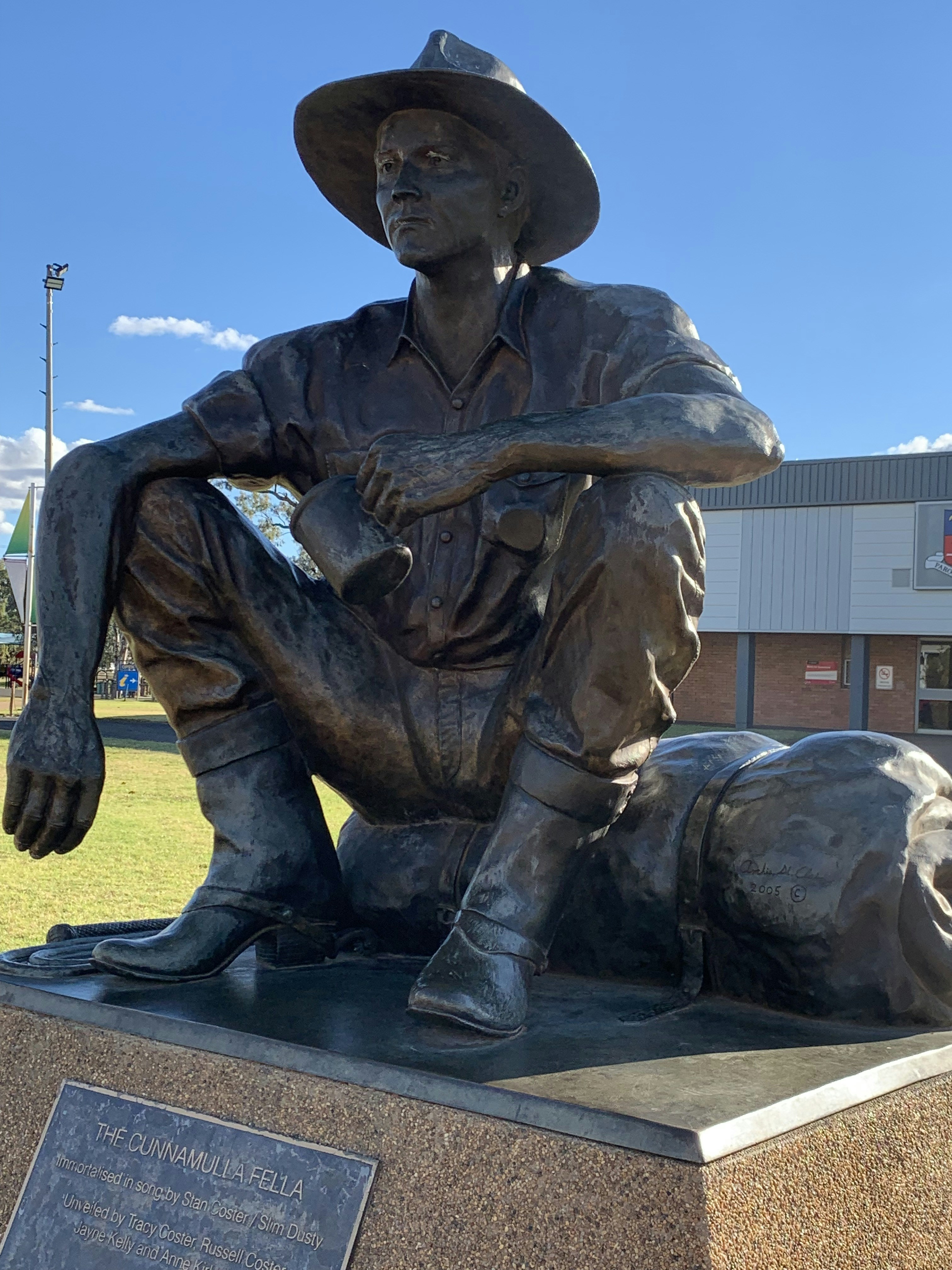 Bronze Lonesome: A Cowboy Statue Pausing in Broad Daylight