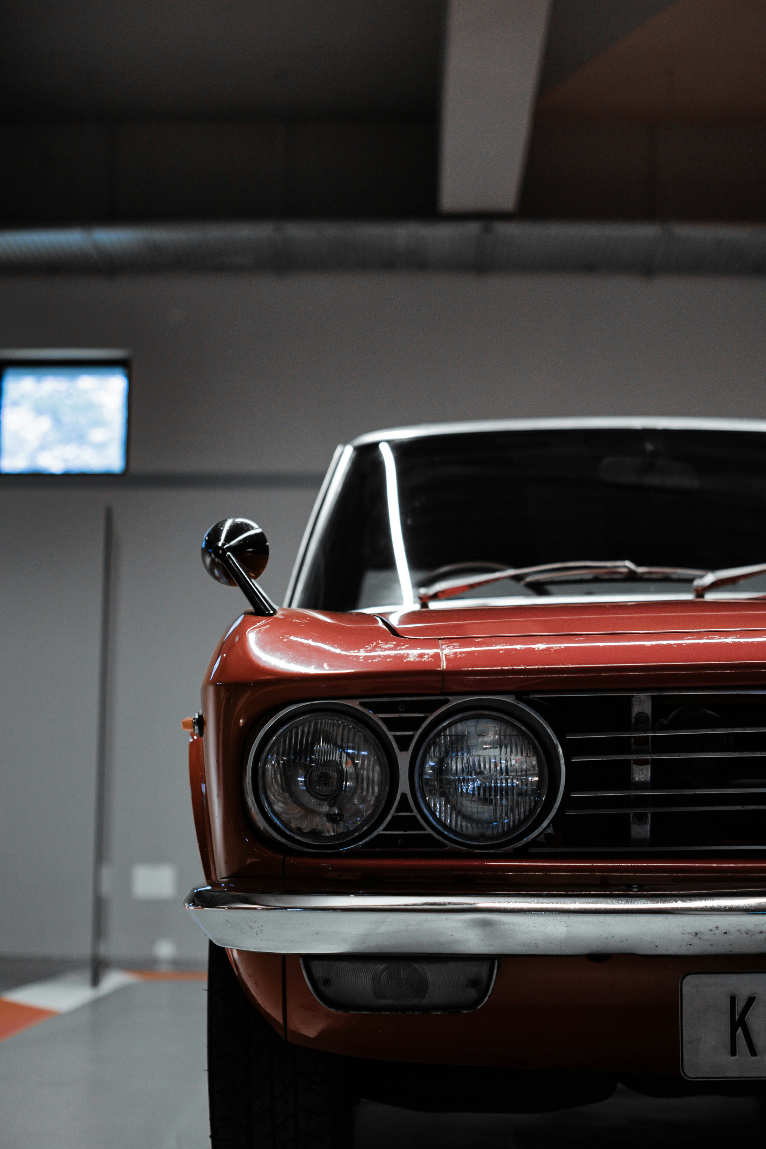 Grille Gaze: Front-End Portrait of a Vintage Red Classic